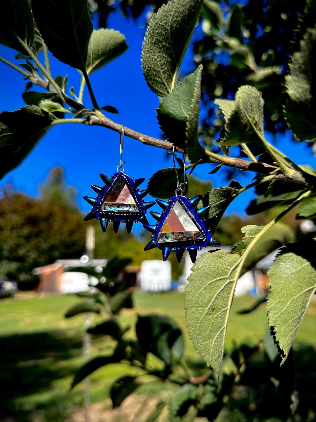 Abalone Iridescent Spiky Triangles - Etsy