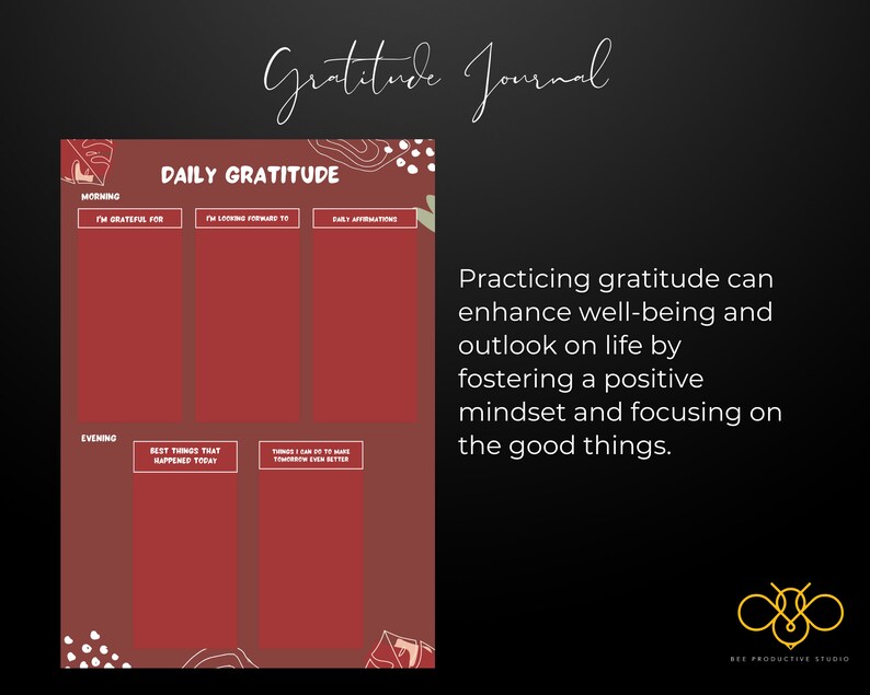 Gratitude Journal Digital Planner 2024 2025 Undated Digital Planners ...