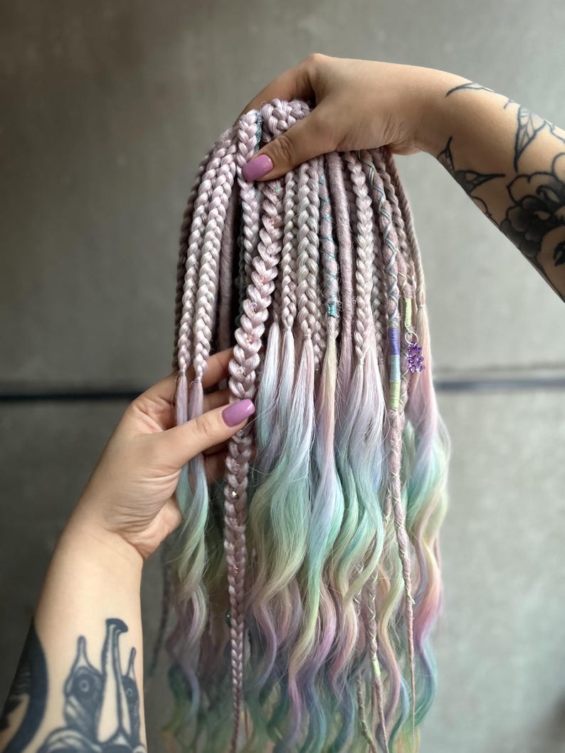 Colourful Mix of De Dreadlocks and De Braids With Synthetic Hair - Etsy
