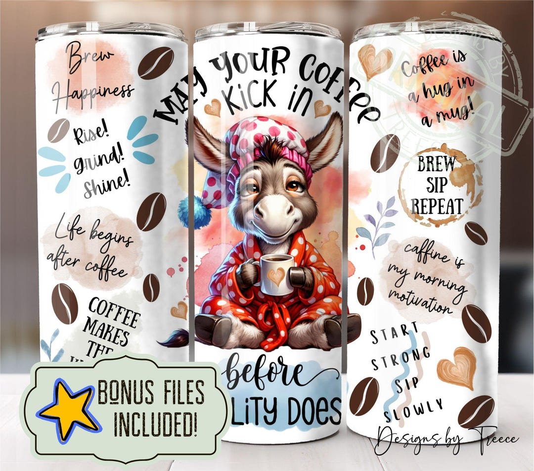 Funny Coffee Donkey 20oz Tumbler PNG Design (digital Download) - Etsy