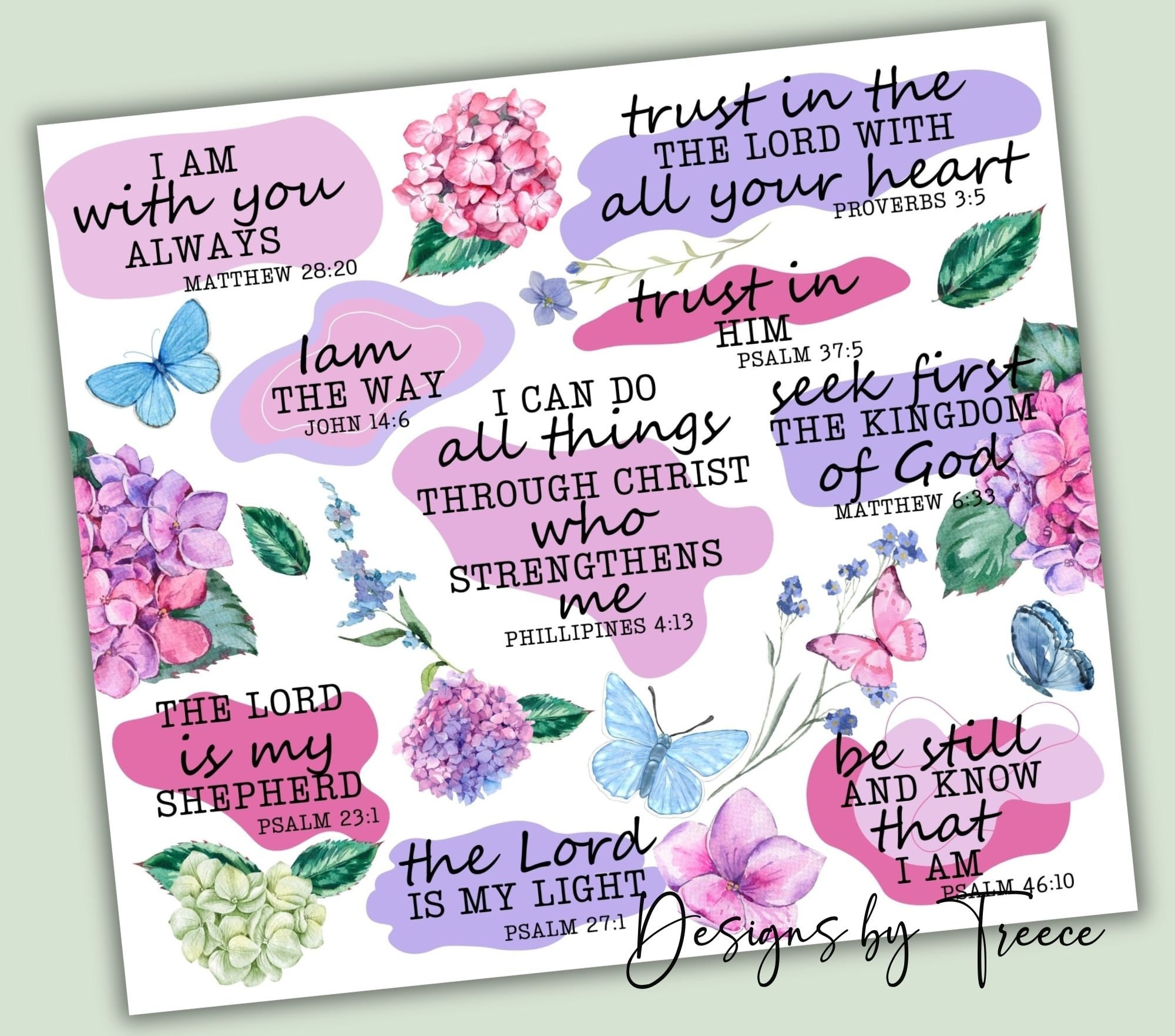 Seamless Jesus, Christian Bible Verse Psalms, Hydrangea 20 Oz Skinny ...