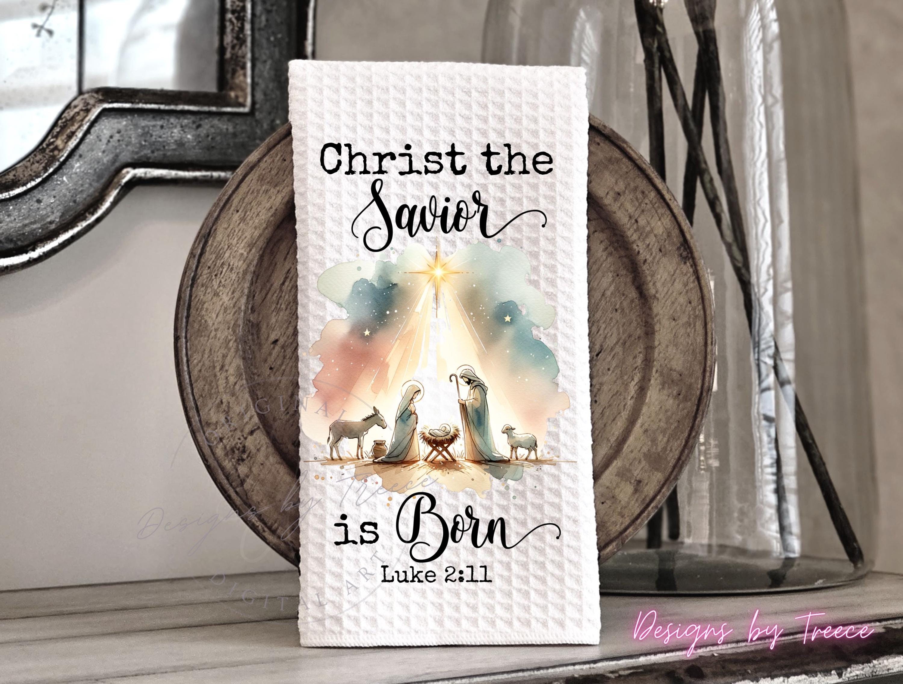 Nativity Kitchen Towel PNG: Christ the Savior Design (digital Download ...