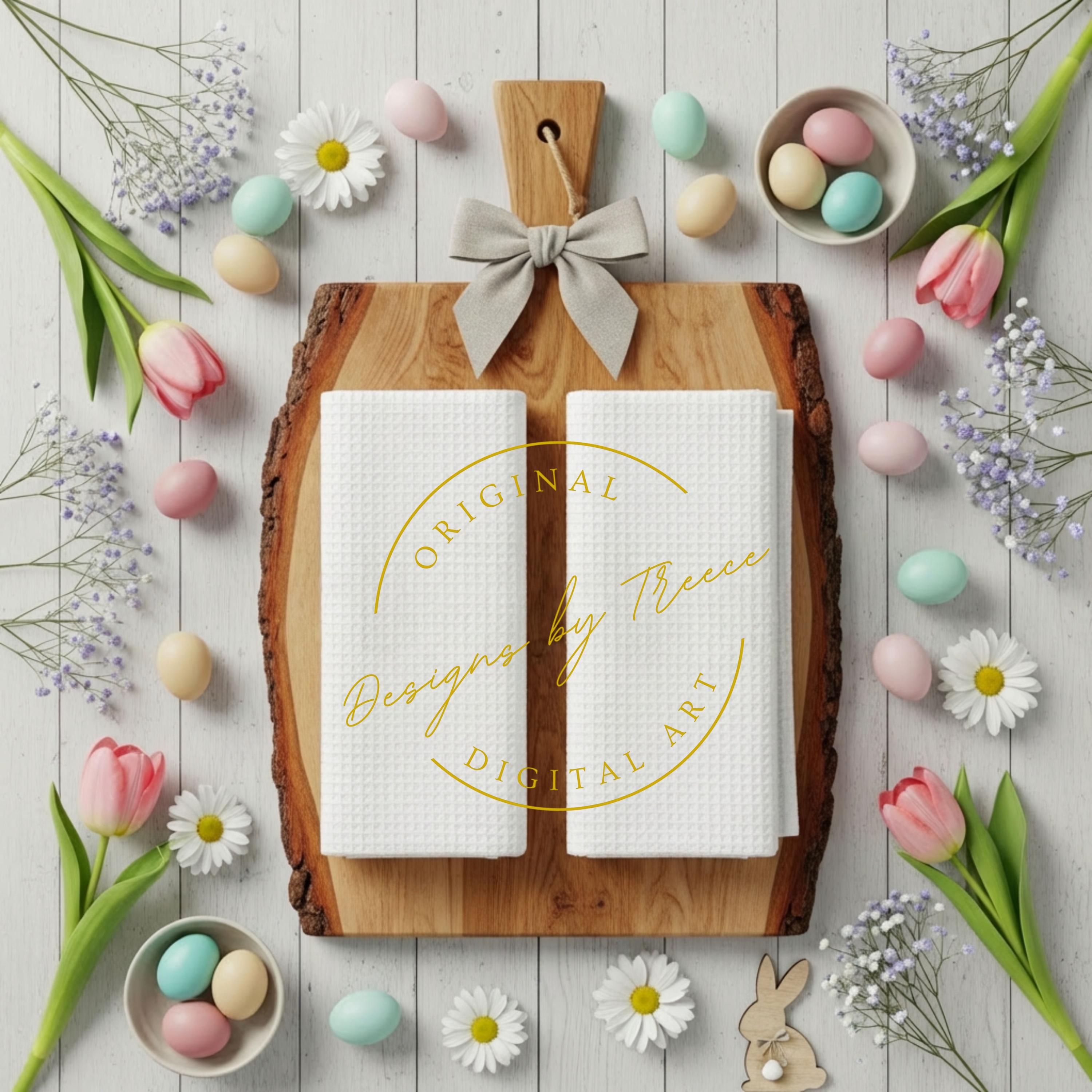 Easter Towel Mockup PNG | Spring Farmhouse Kitchen Display | Digital ...