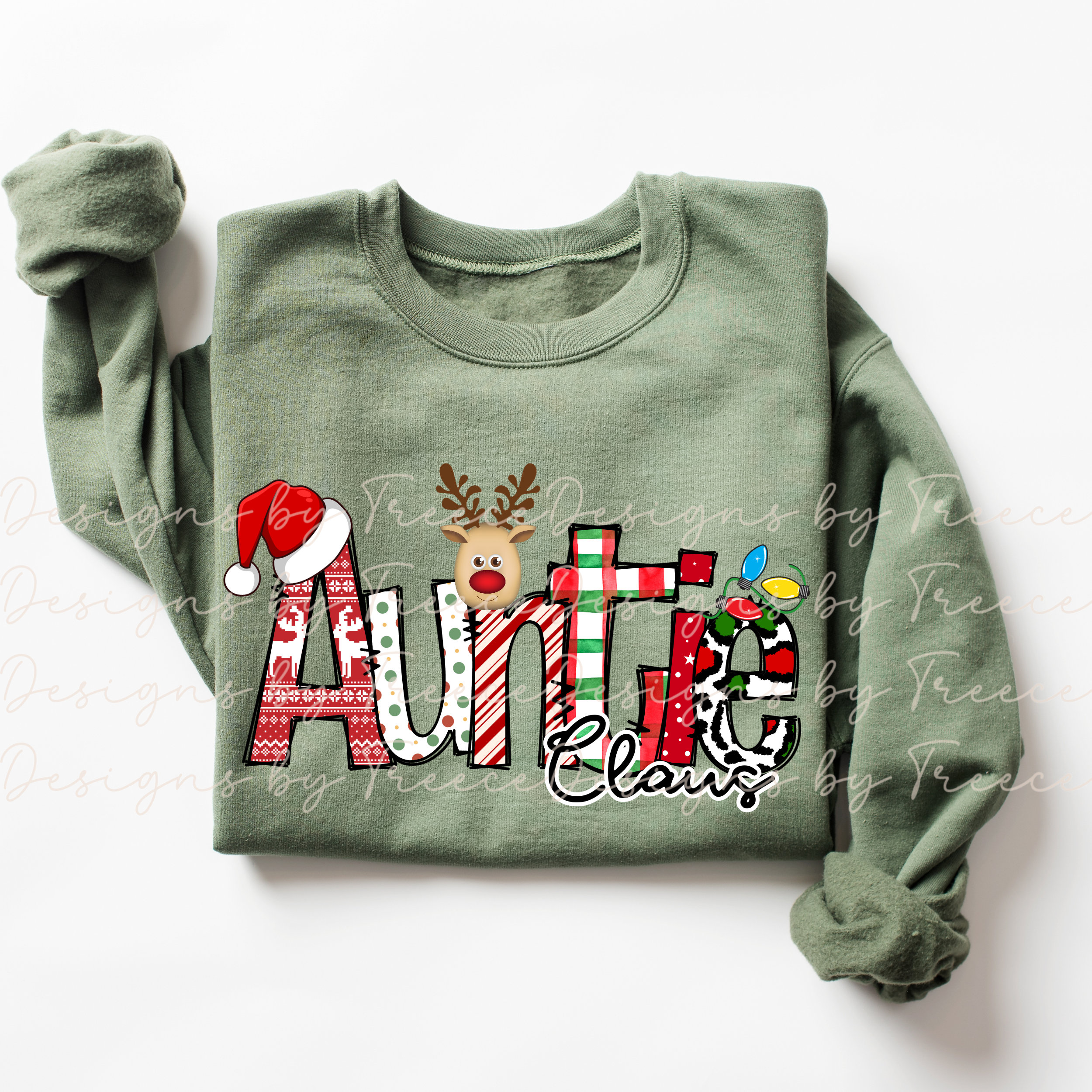 Auntie aunt Claus Christmas Doodle Design, Vibrant Graphic Digital PNG ...