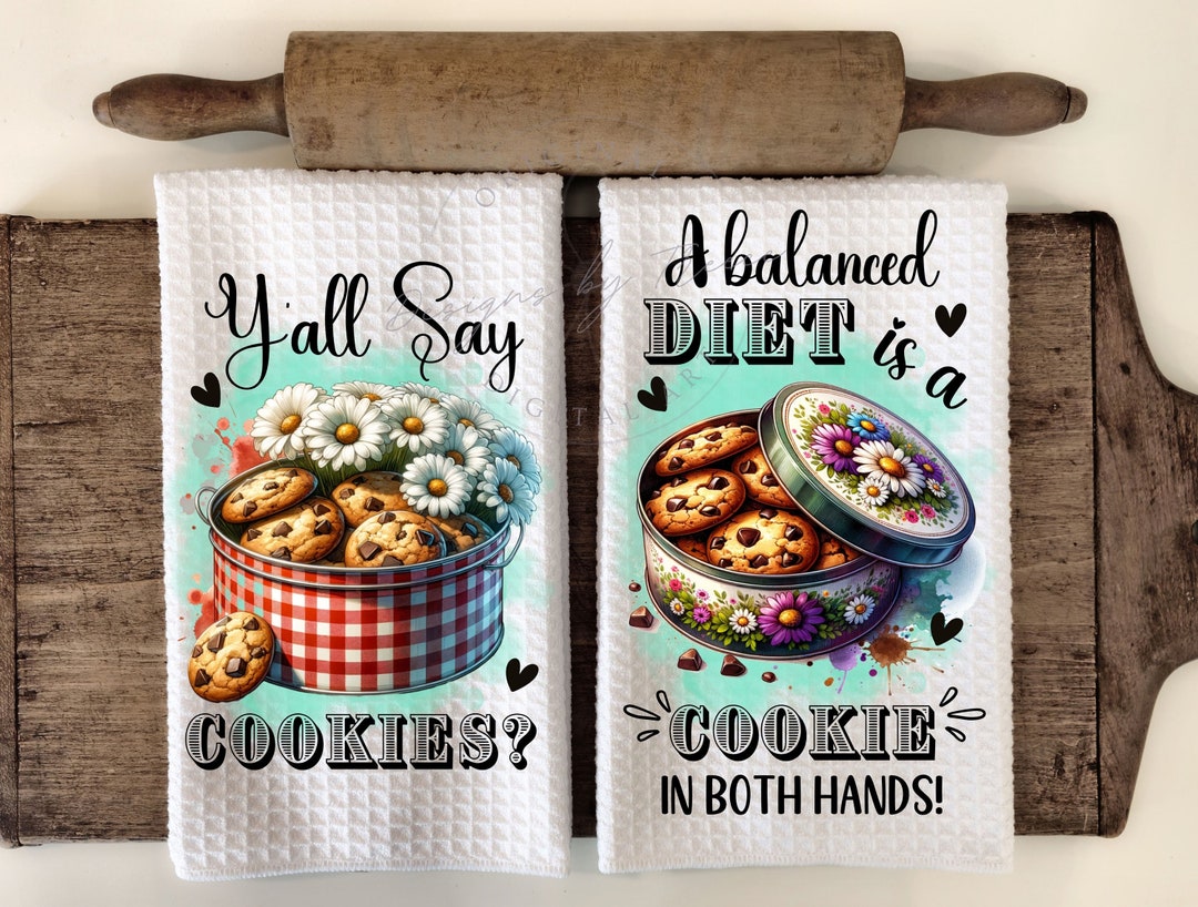 Balanced Diet Cookie in Both Hands - Country Kitchen Hand Towel Apron ...