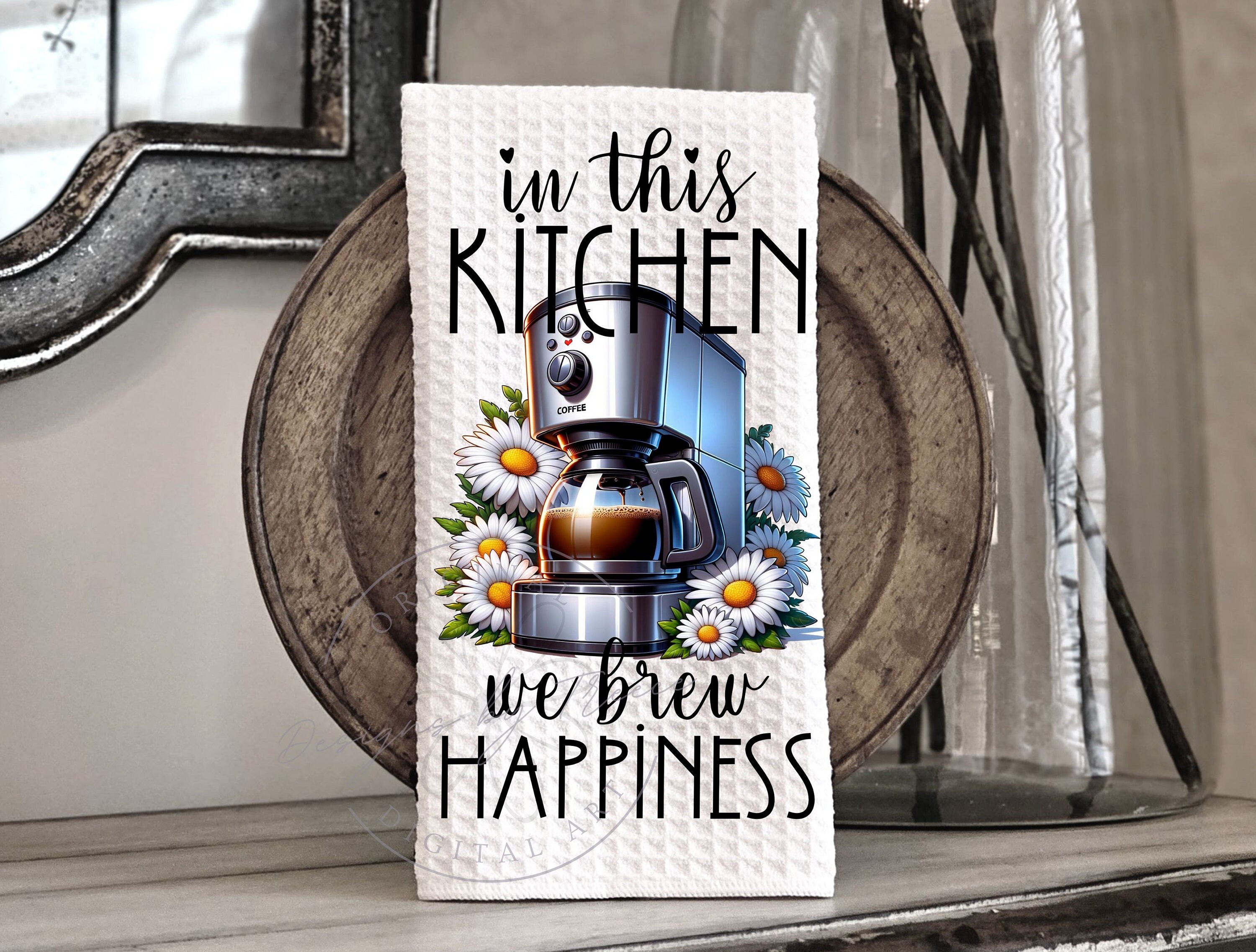 Funny Modern Coffee Drinker Kitchen Towel Apron Sublimation Bundle ...