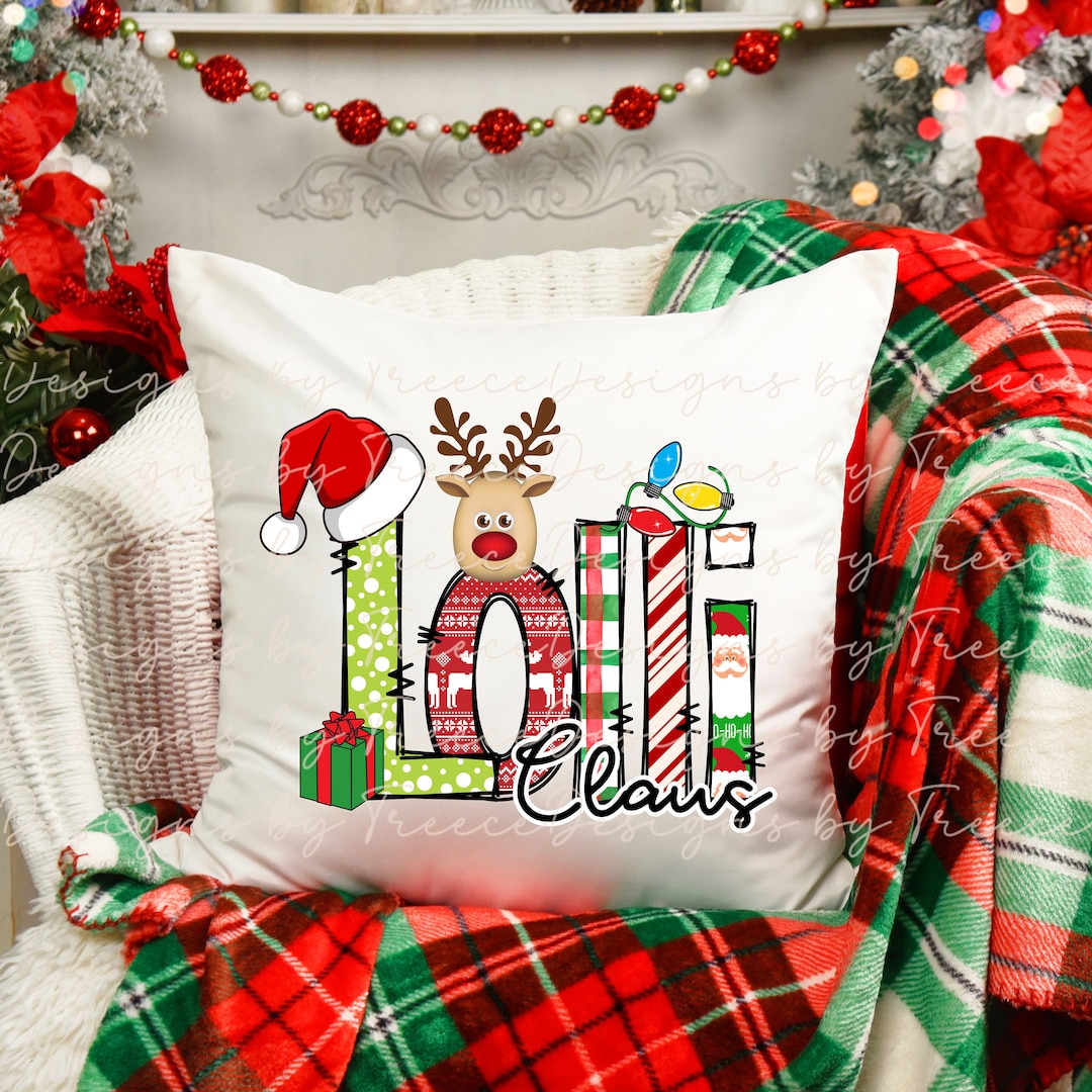 Lolli (grandma) Claus, Christmas Doodle Design, Vibrant Graphic Digital ...