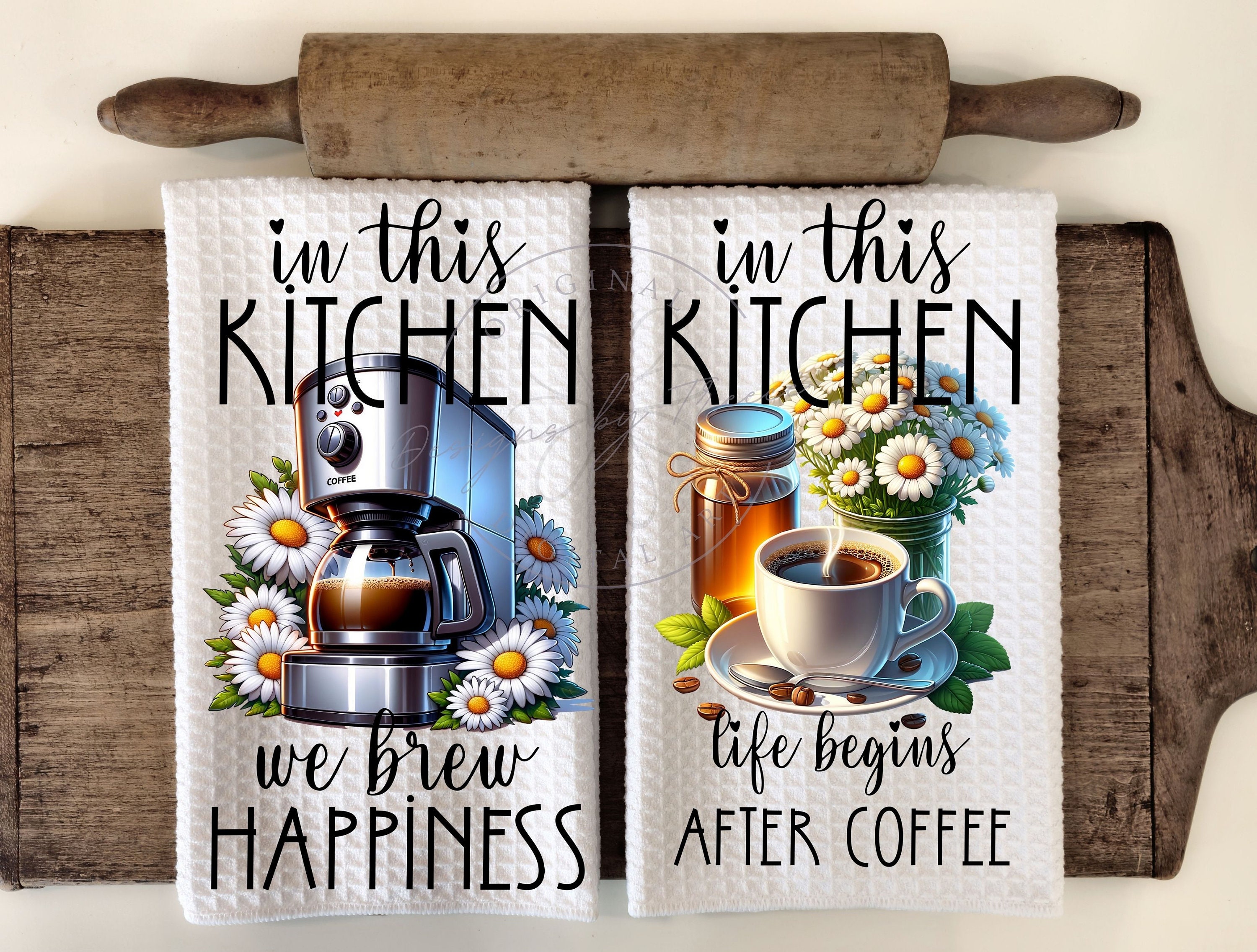 Funny Modern Coffee Drinker Kitchen Towel Apron Sublimation Bundle ...
