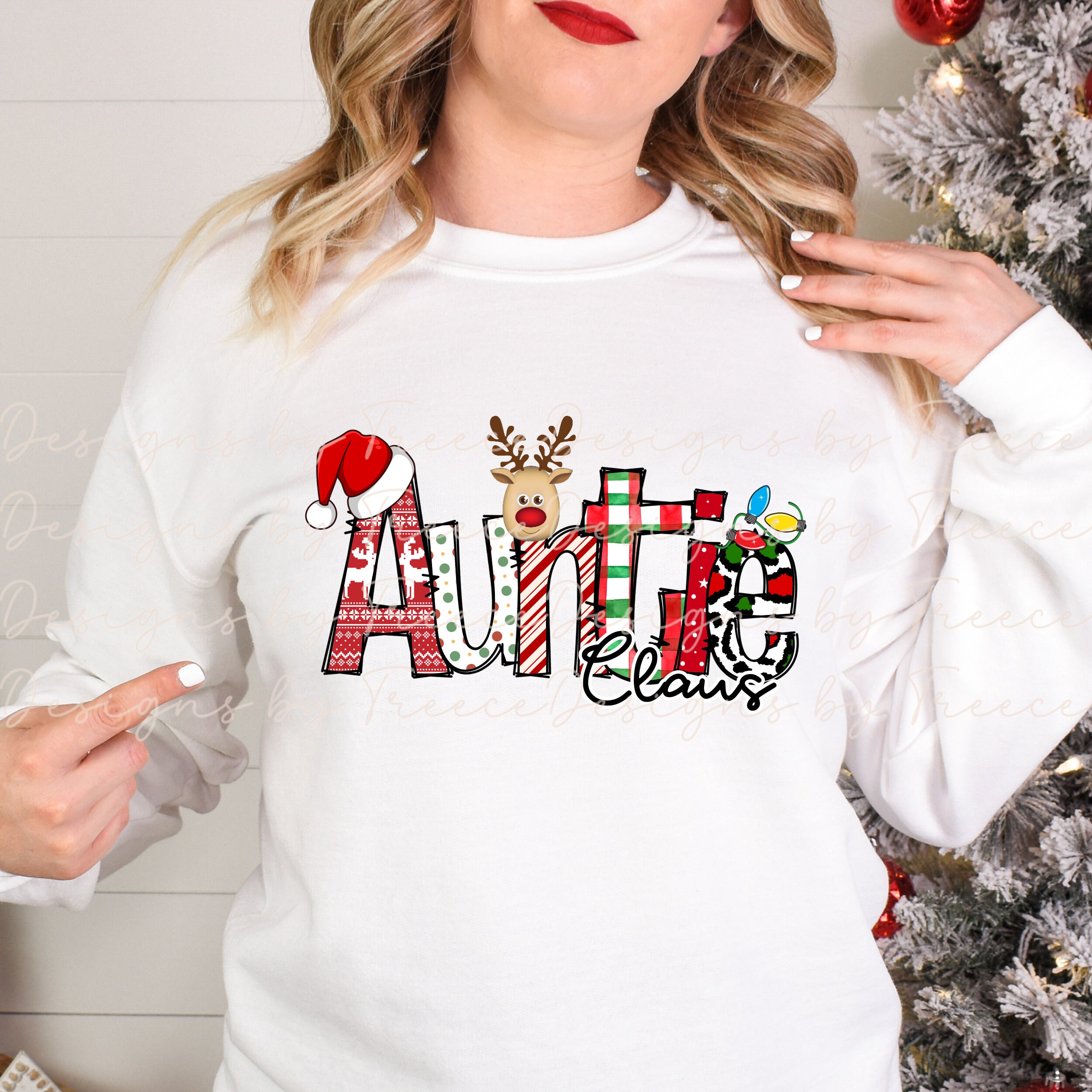 Auntie aunt Claus Christmas Doodle Design, Vibrant Graphic Digital PNG ...