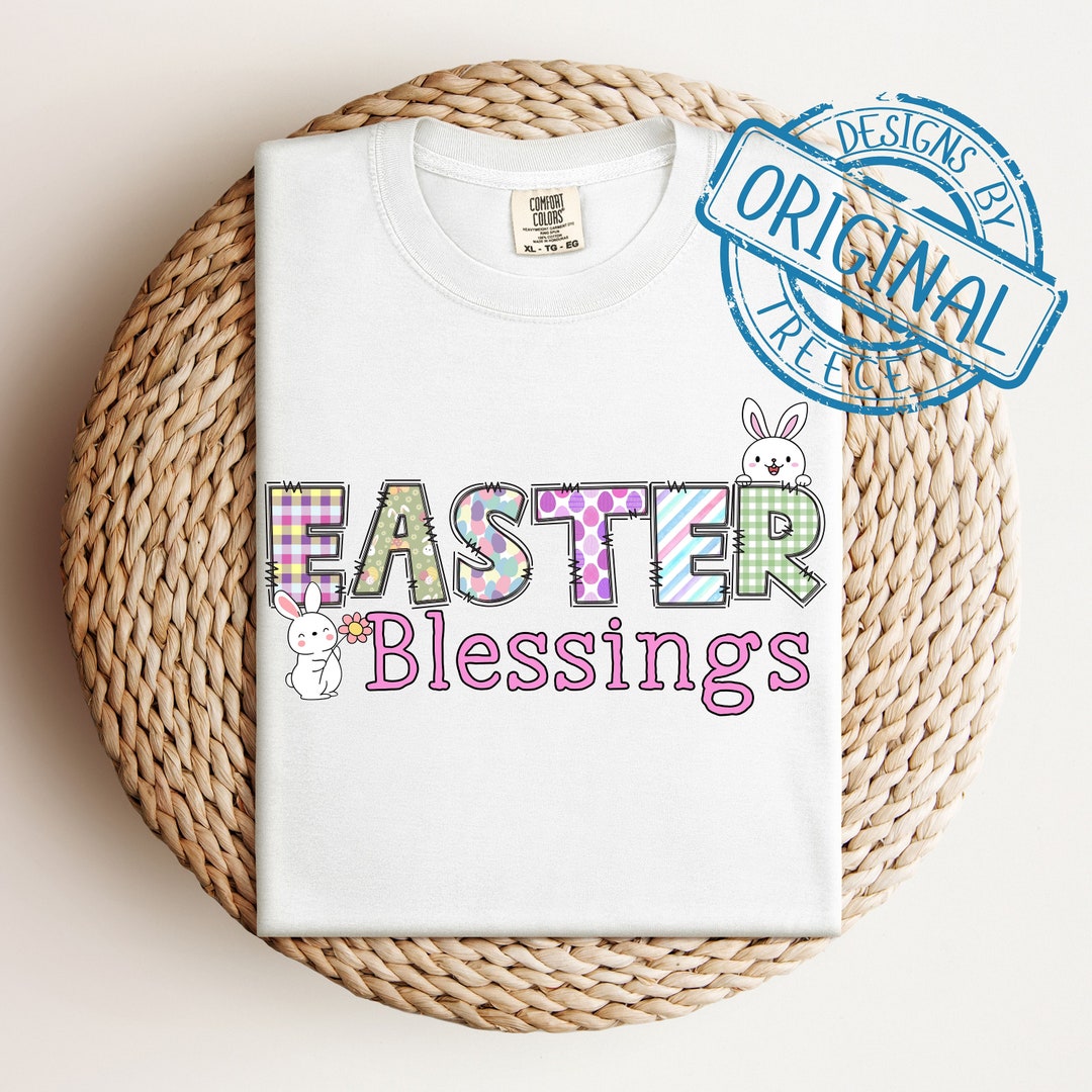 Easter Blessings Doodle Font Bunnies Spring Graphic Designs Super Cute ...