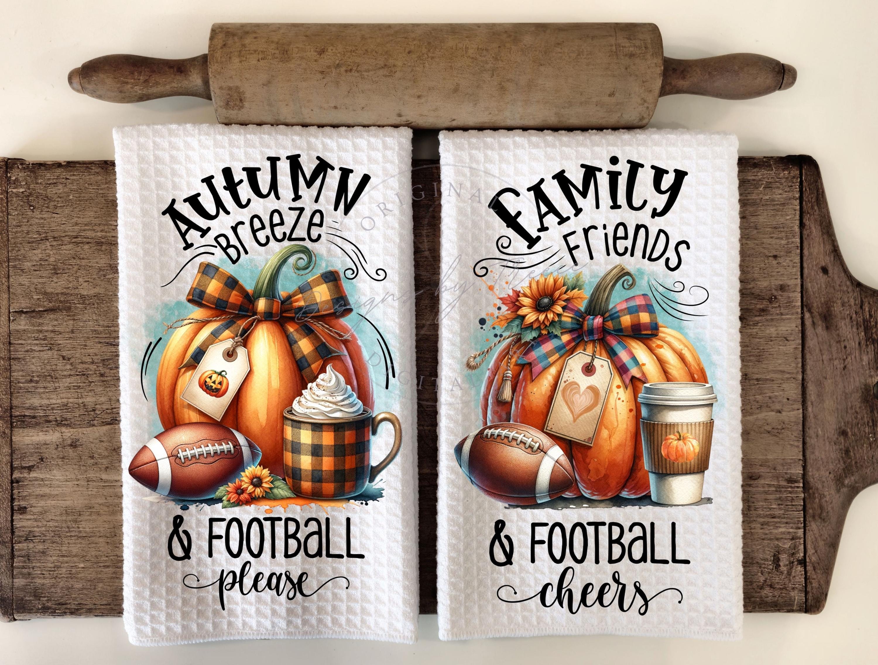 Fall Football Kitchen Towel PNG: Autumn Breeze Design (digital Download ...