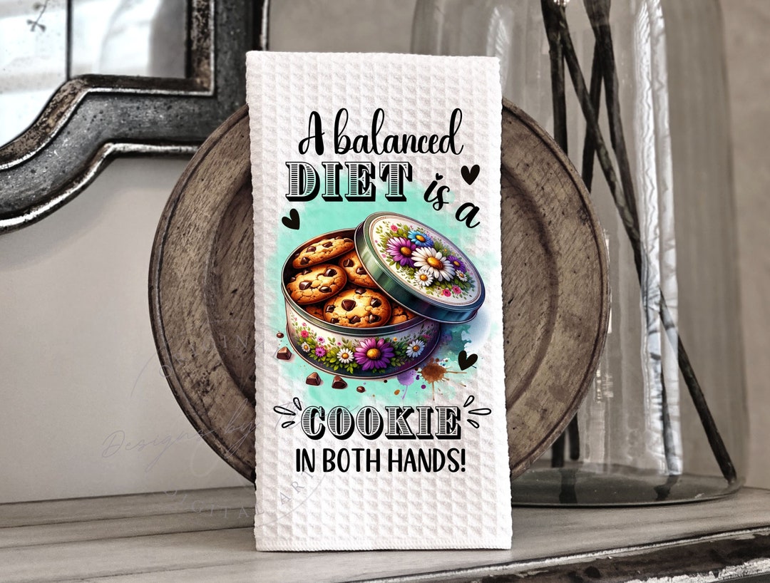 Balanced Diet Cookie in Both Hands - Country Kitchen Hand Towel Apron ...