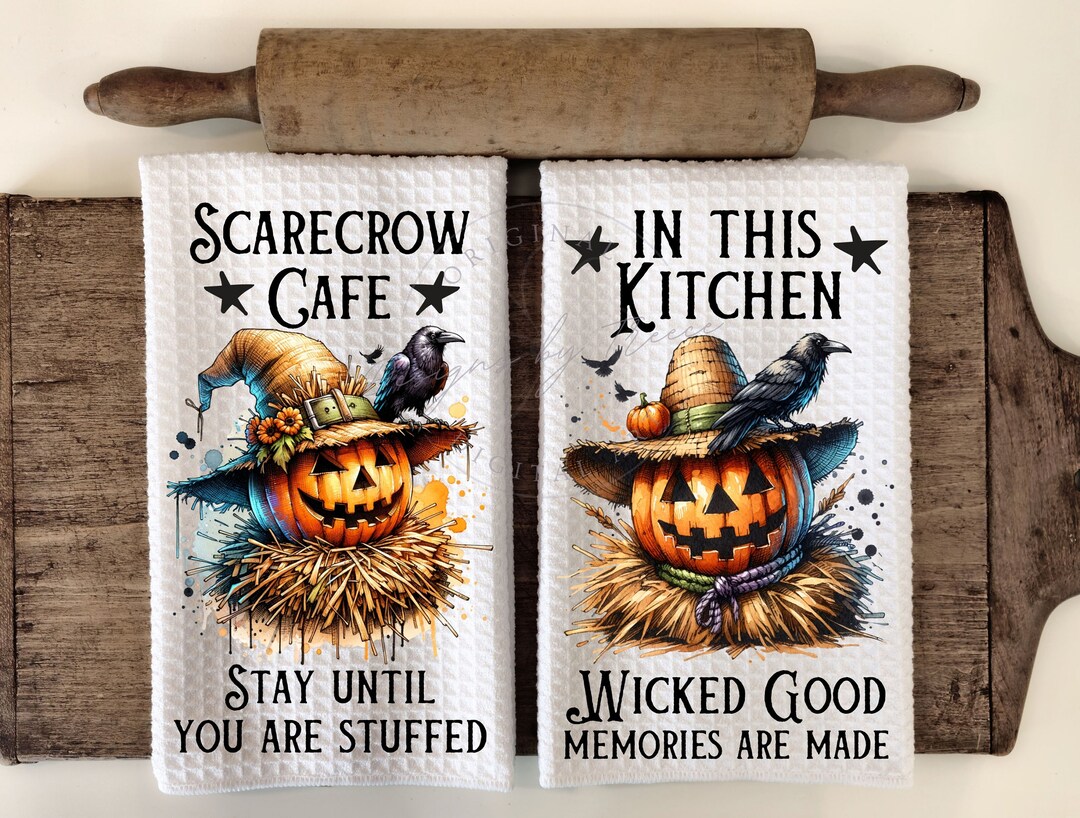 Scarecrow Cafe Kitchen Towel & Apron Sublimation Designs (digital ...