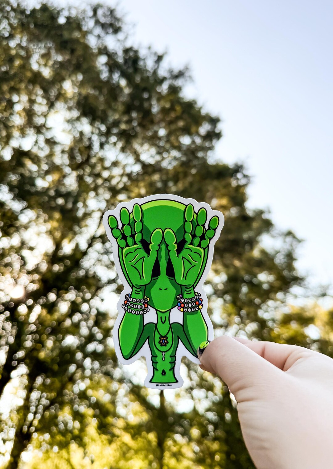 Alien Wakaan Hand Symbol Sticker | Trippy Festival Alien | Lucid Nectar ...