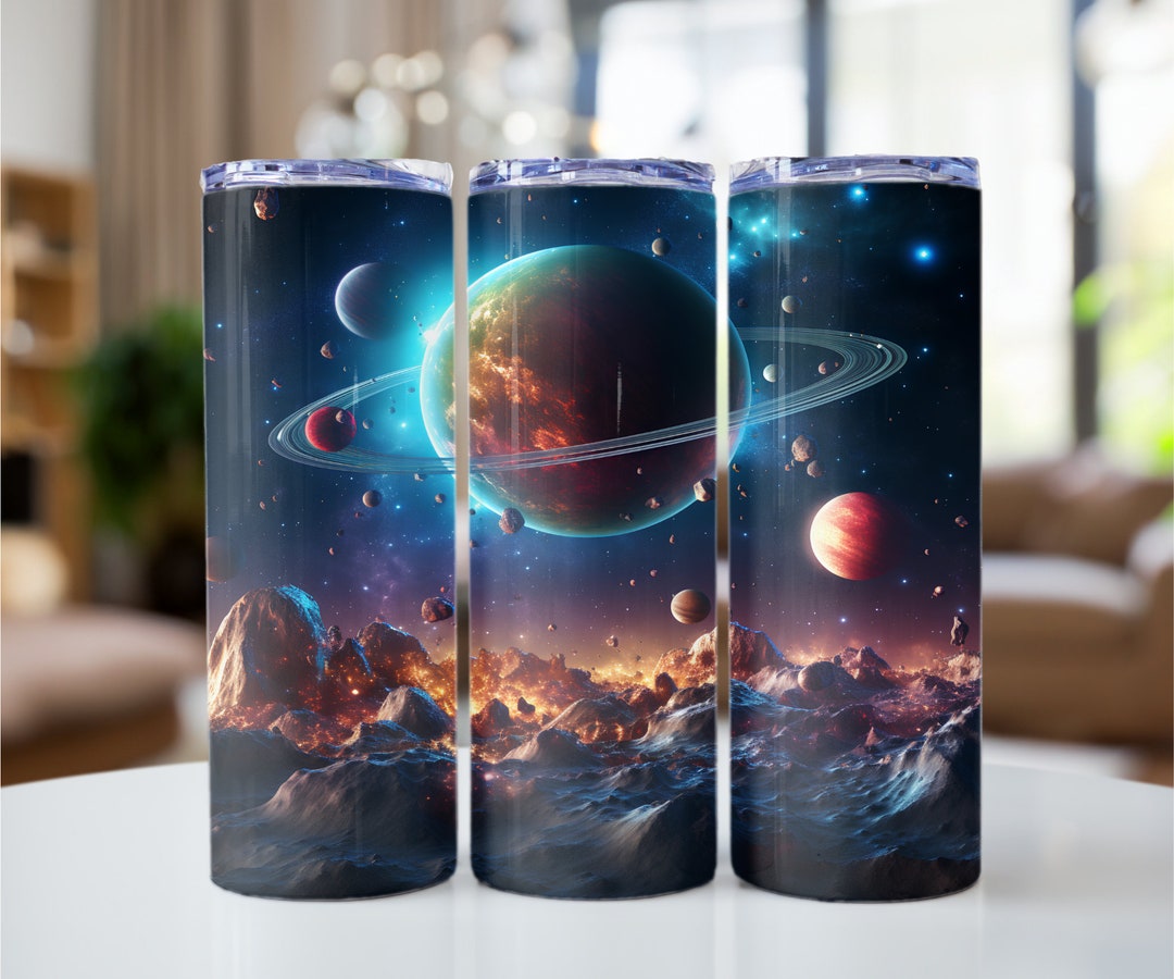 Planets 3d 20oz Skinny Tumbler Sublimation, Solar System Tumbler Cool ...