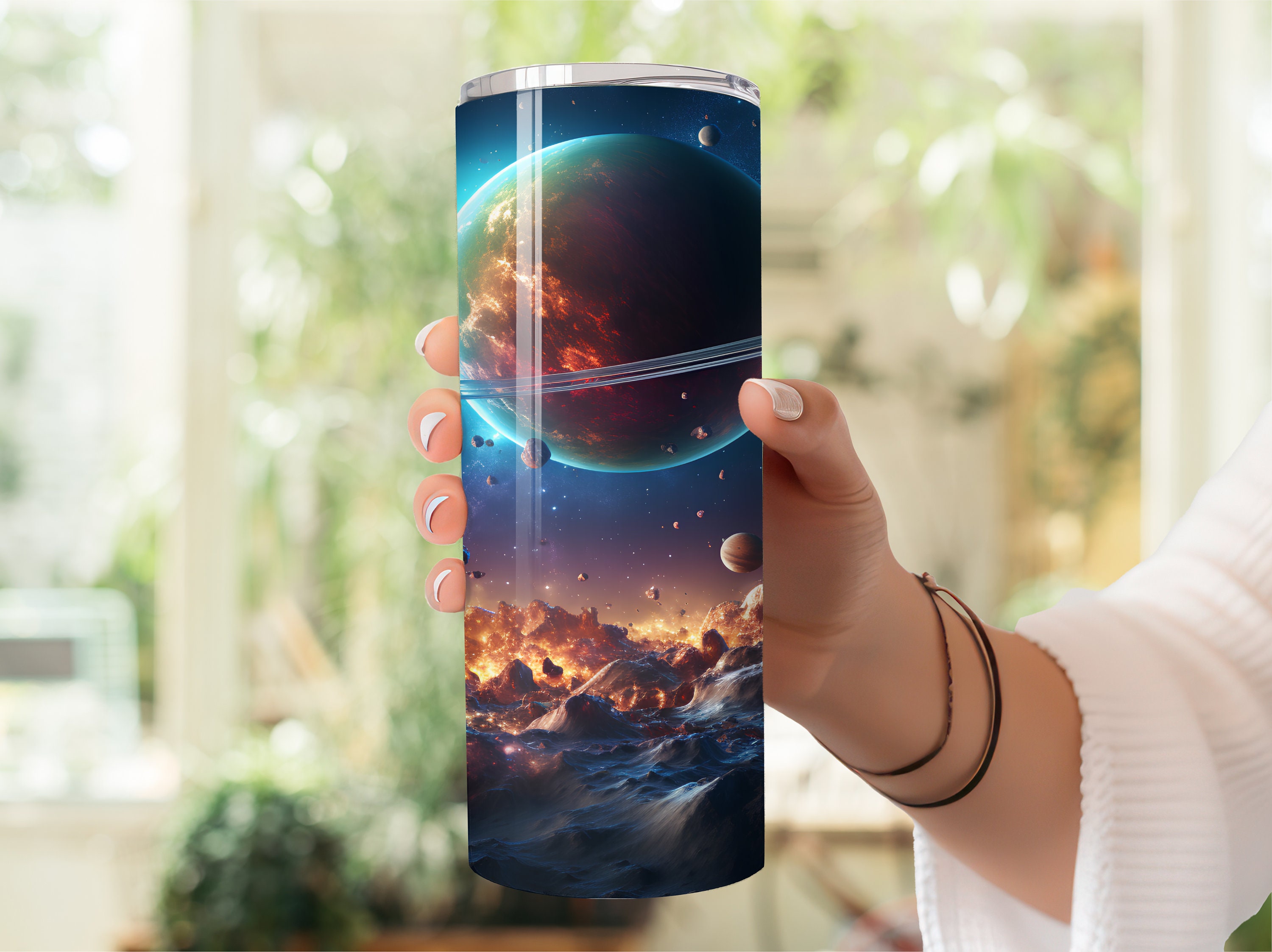 Planets 3d 20oz Skinny Tumbler Sublimation, Solar System Tumbler Cool ...