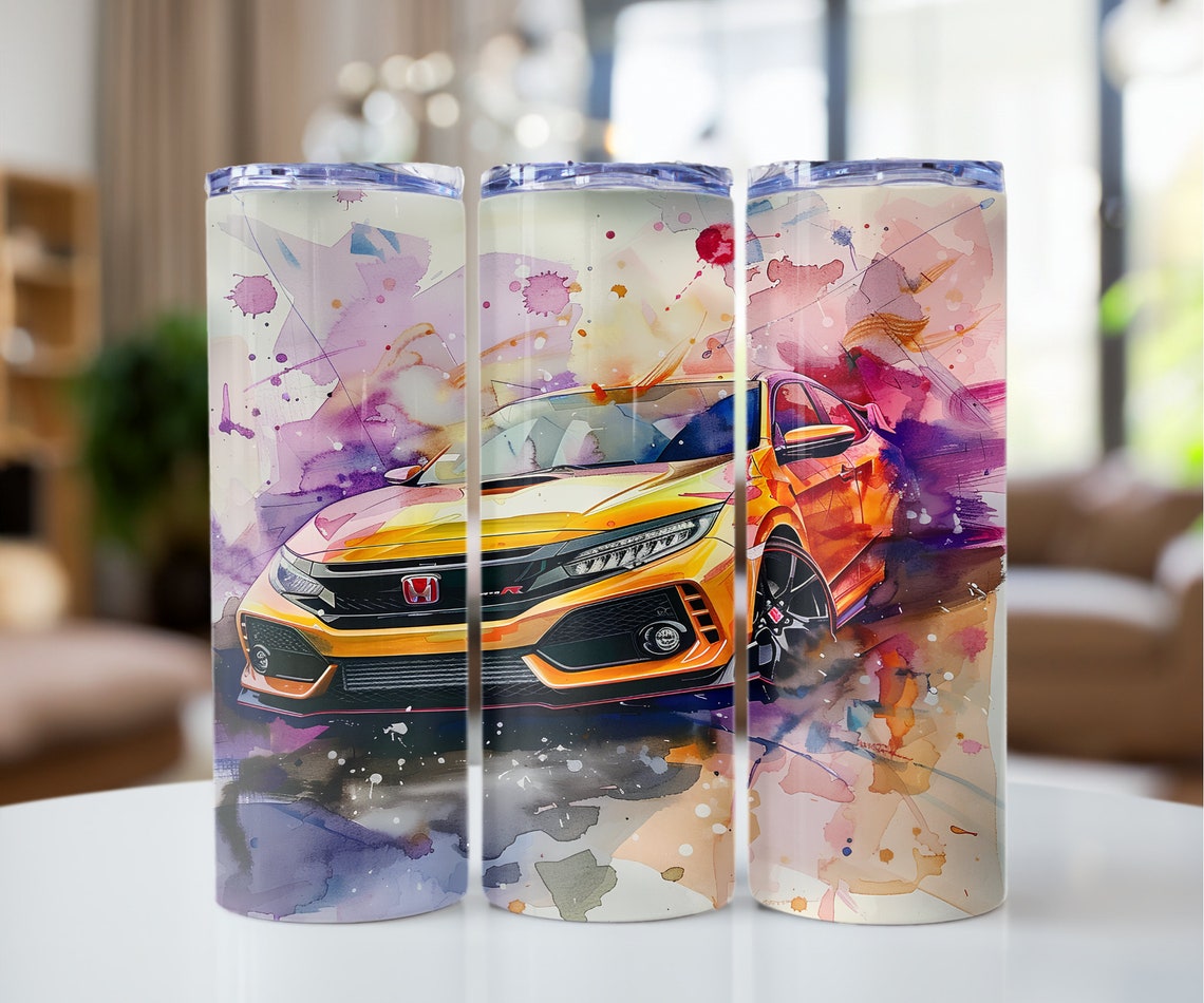 Honda Civic Type R Car 20oz Tumbler Sublimation Design PNG Sports Car ...