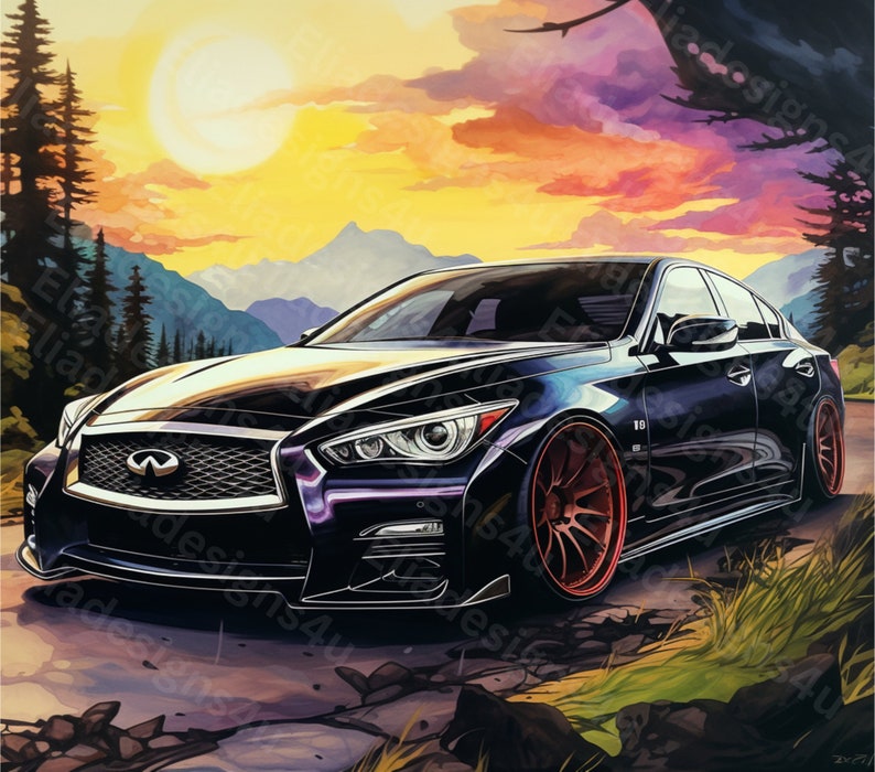 Sports Car Infiniti Q50 20 Oz Skinny Tumbler Sublimation Design ...