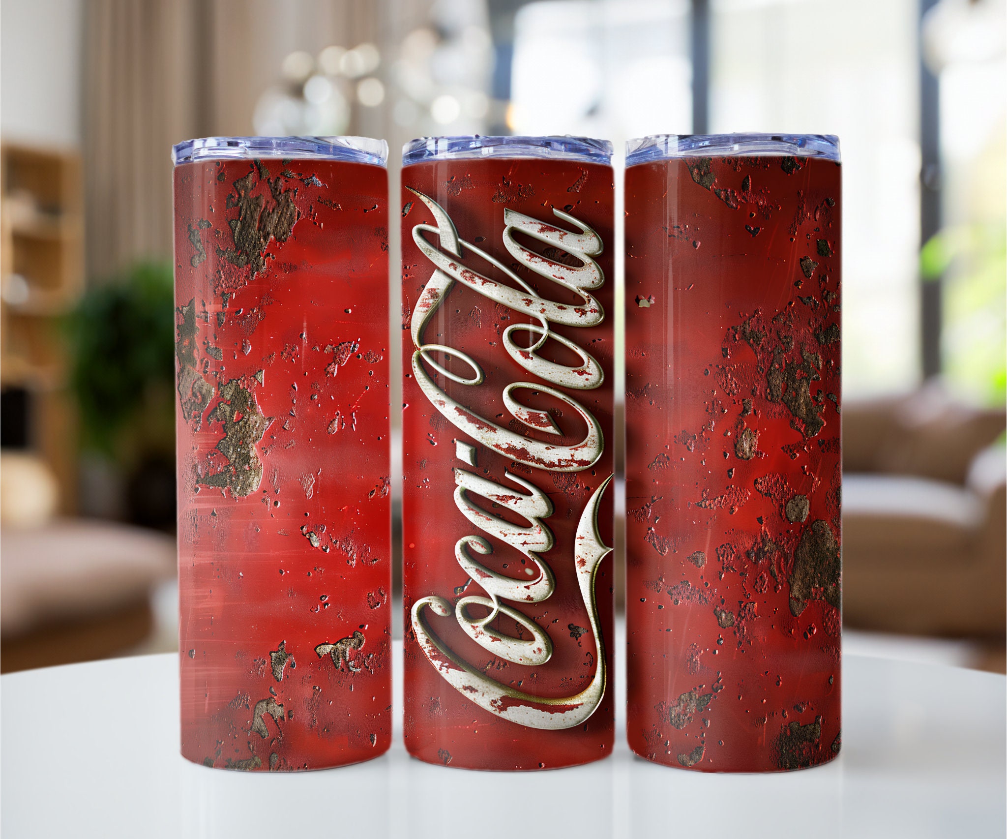 Soda Tumbler Design 20oz Tumbler Wrap PNG Rusty Old School Design Soda ...