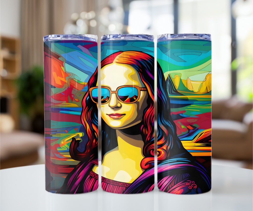 Mona Lisa Modern Pop Art 20oz Skinny Tumbler Wrap Sublimation Design ...
