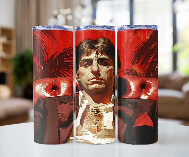 Scarface Custom Digital Art Design Tony Montana 20 Oz Sublimation ...