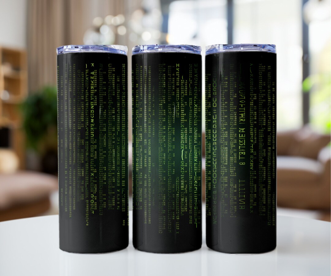 Matrix 20 Oz Skinny Tumbler Sublimation Design Matrix Code Tumbler Wrap ...