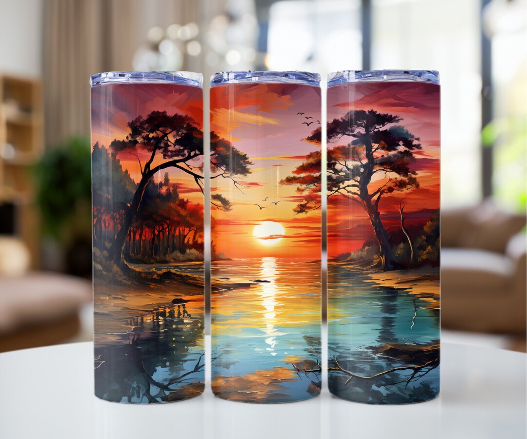 Beautiful Sunset 20oz Sublimation Tumbler Designs, Beautiful Colorful ...