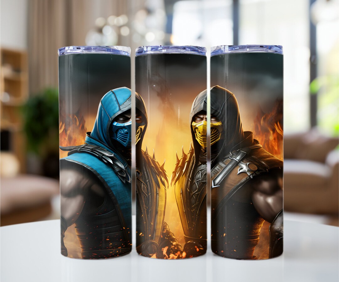 Animated Fighting Character Tumbler Design, 20 Oz Skinny Tumbler Design ...