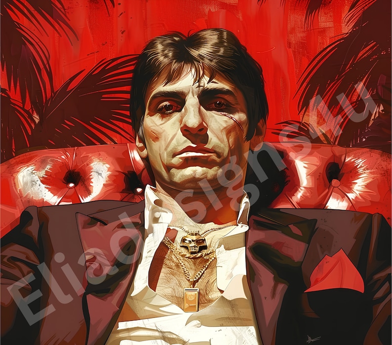 Scarface Custom Digital Art Design Tony Montana 20 Oz Sublimation ...