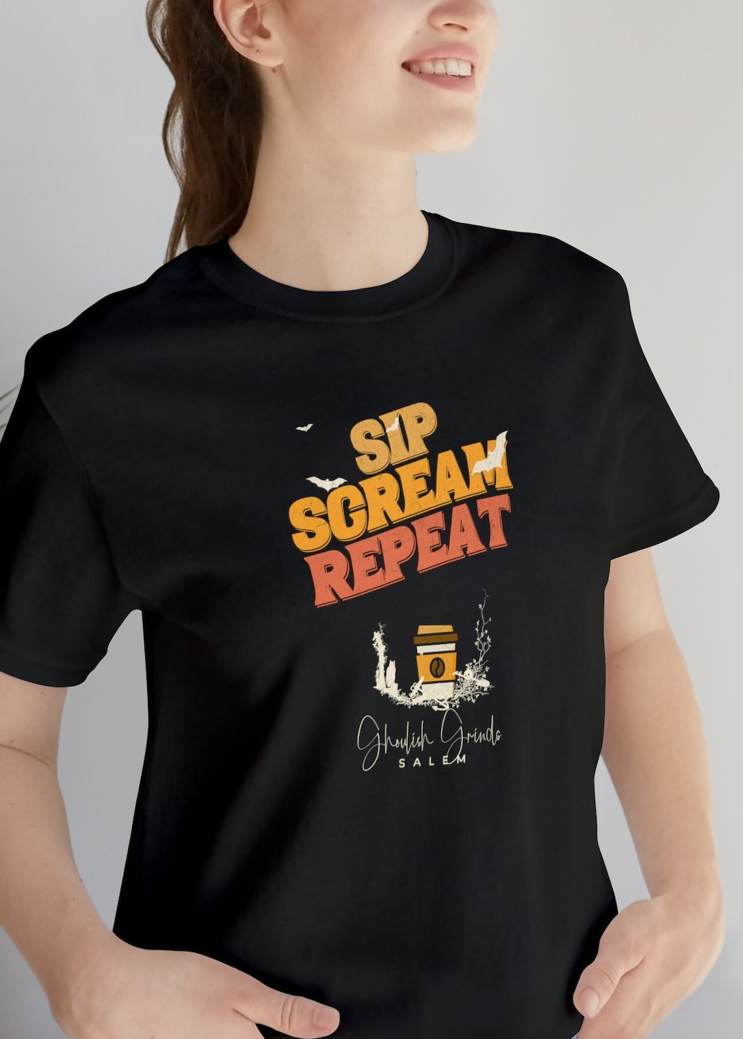 Sip, Scream, Repeat Halloween Shirt | Coffee Lovers Halloween Shirt - Etsy
