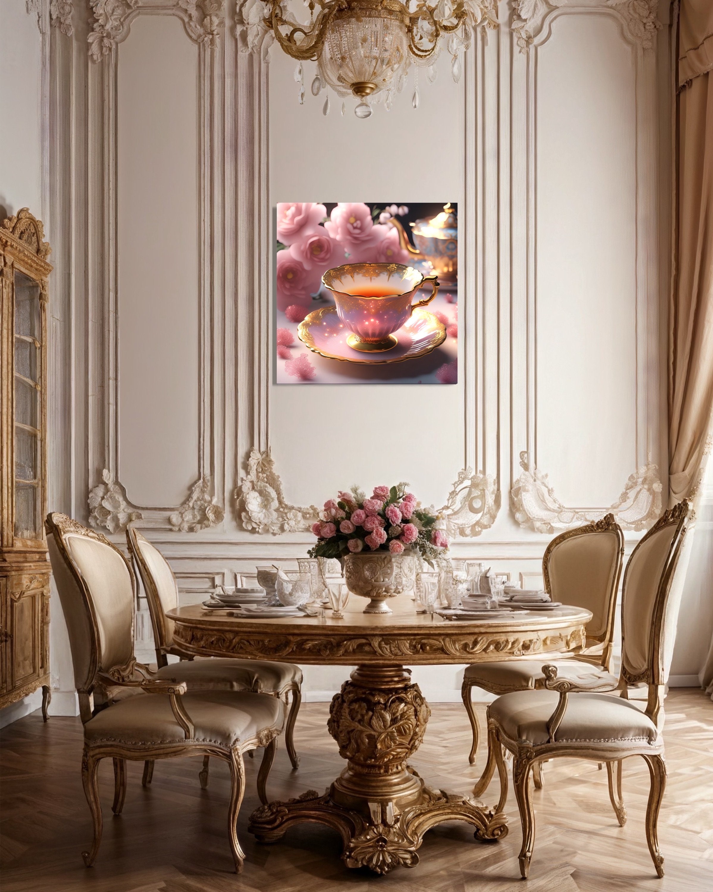 AI Art Fairytale High Tea Party Tea Cups 5 Images Instant Download Wall ...