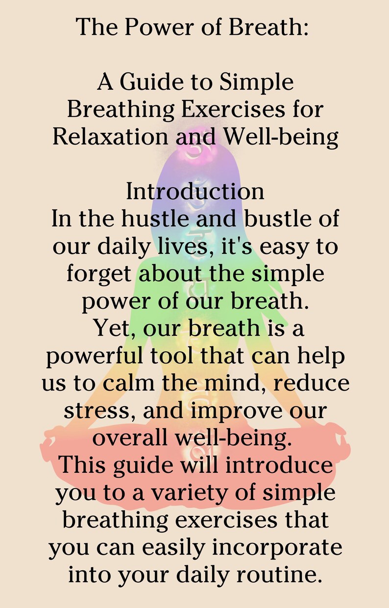 The Power of Breath: A Guide to Simple Breathing Exercises for Stress ...