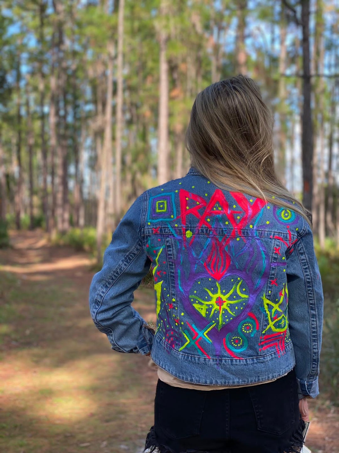 Customized Christian Jacket Hand Painted Unique Design - Choose 3 Fluor ...
