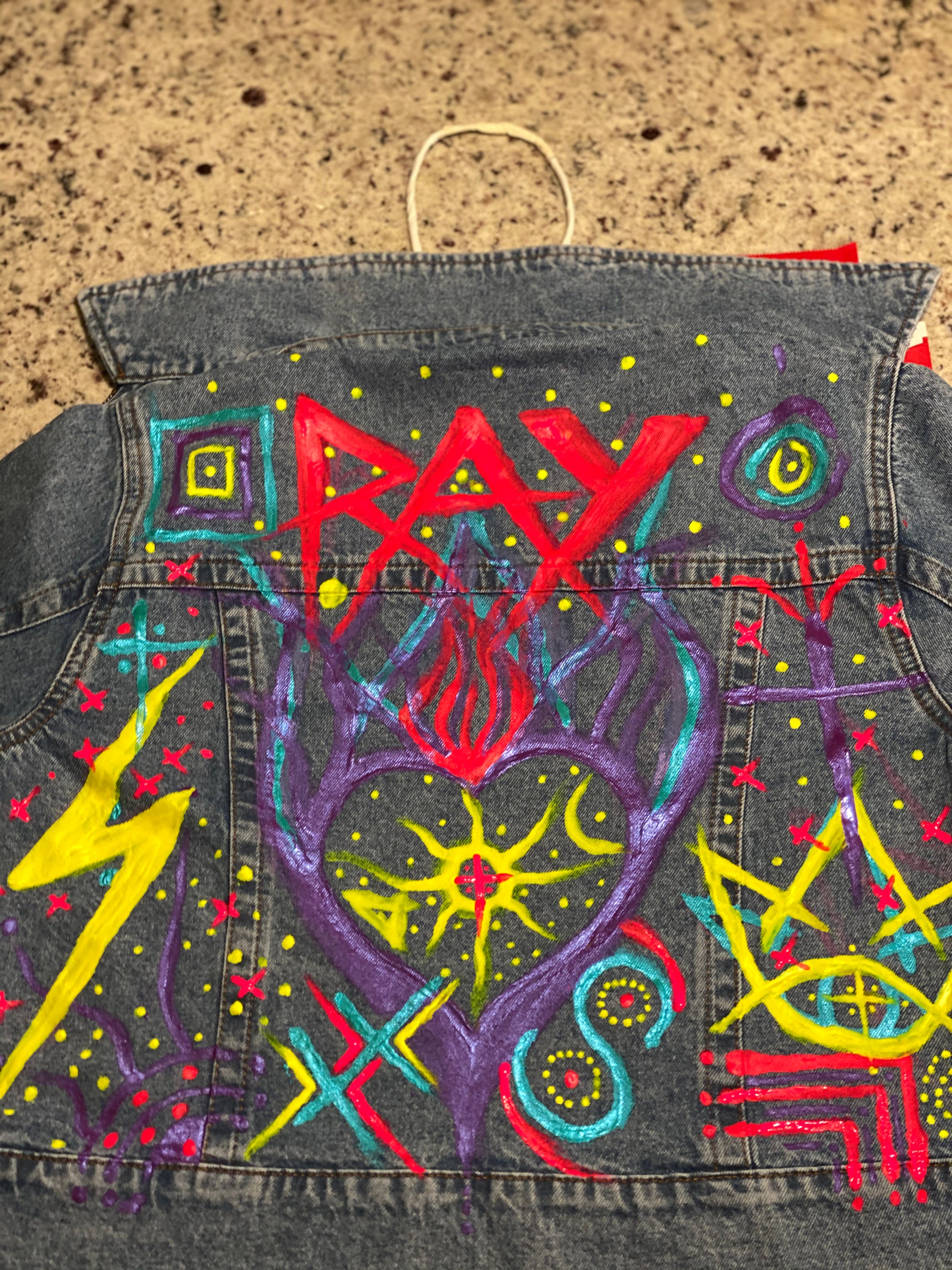 Customized Christian Jacket Hand Painted Unique Design - Choose 3 Fluor ...