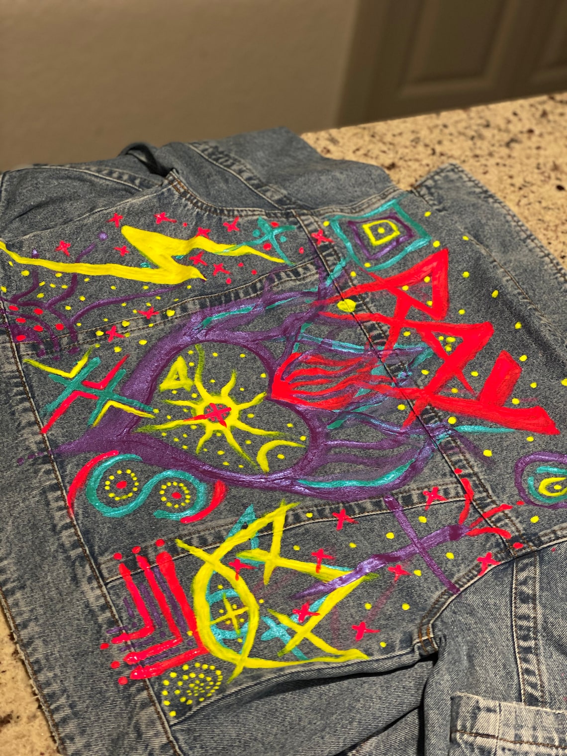 Customized Christian Jacket Hand Painted Unique Design - Choose 3 Fluor ...