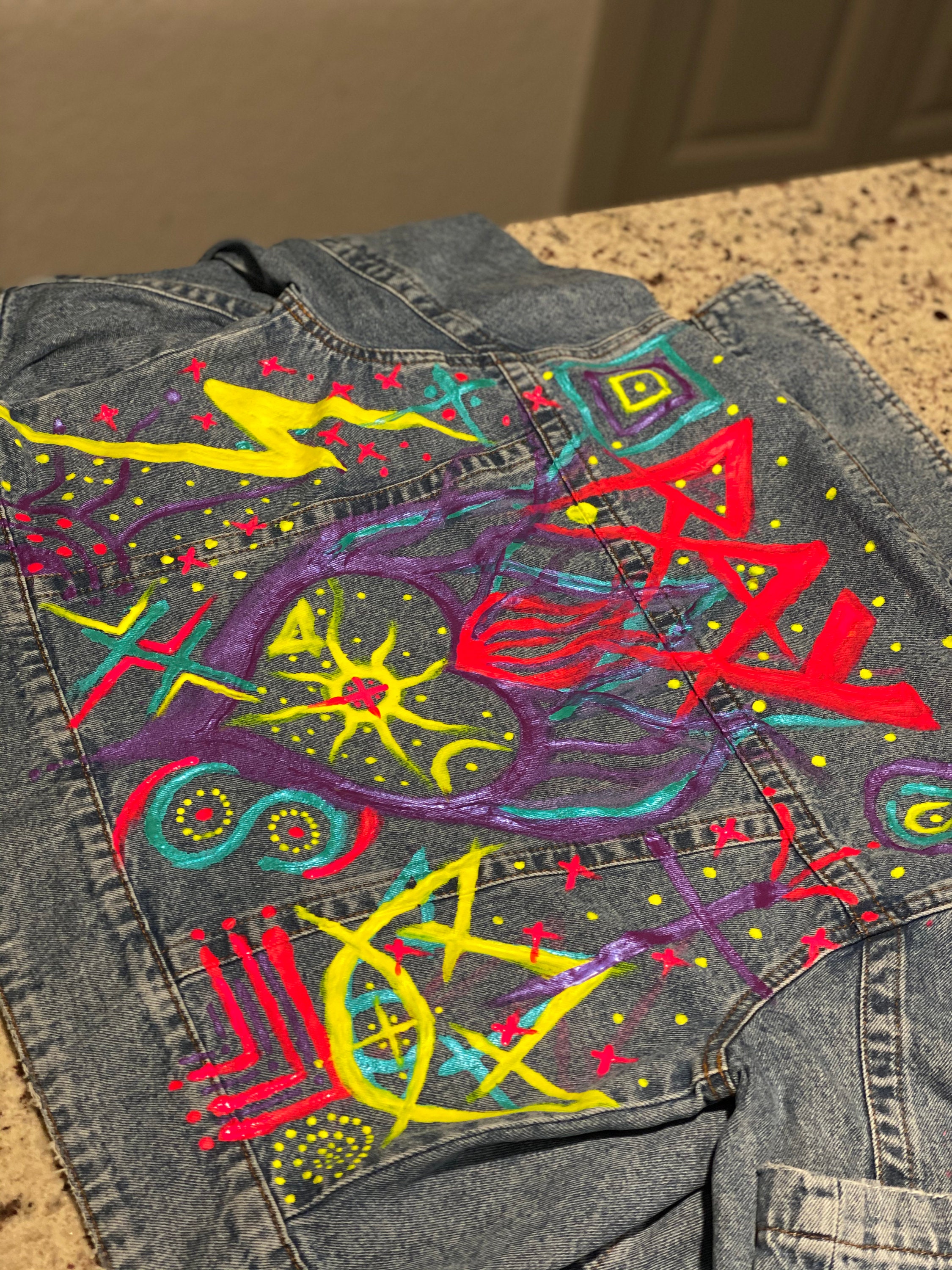 Customized Christian Jacket Hand Painted Unique Design - Choose 3 Fluor ...