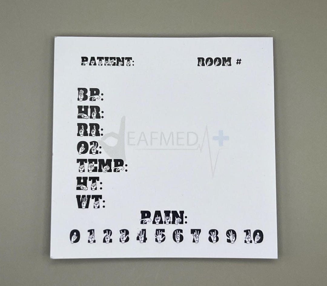 ASL Vital Signs Sticky Notepad: Healthcare & Nursing Notes - Etsy