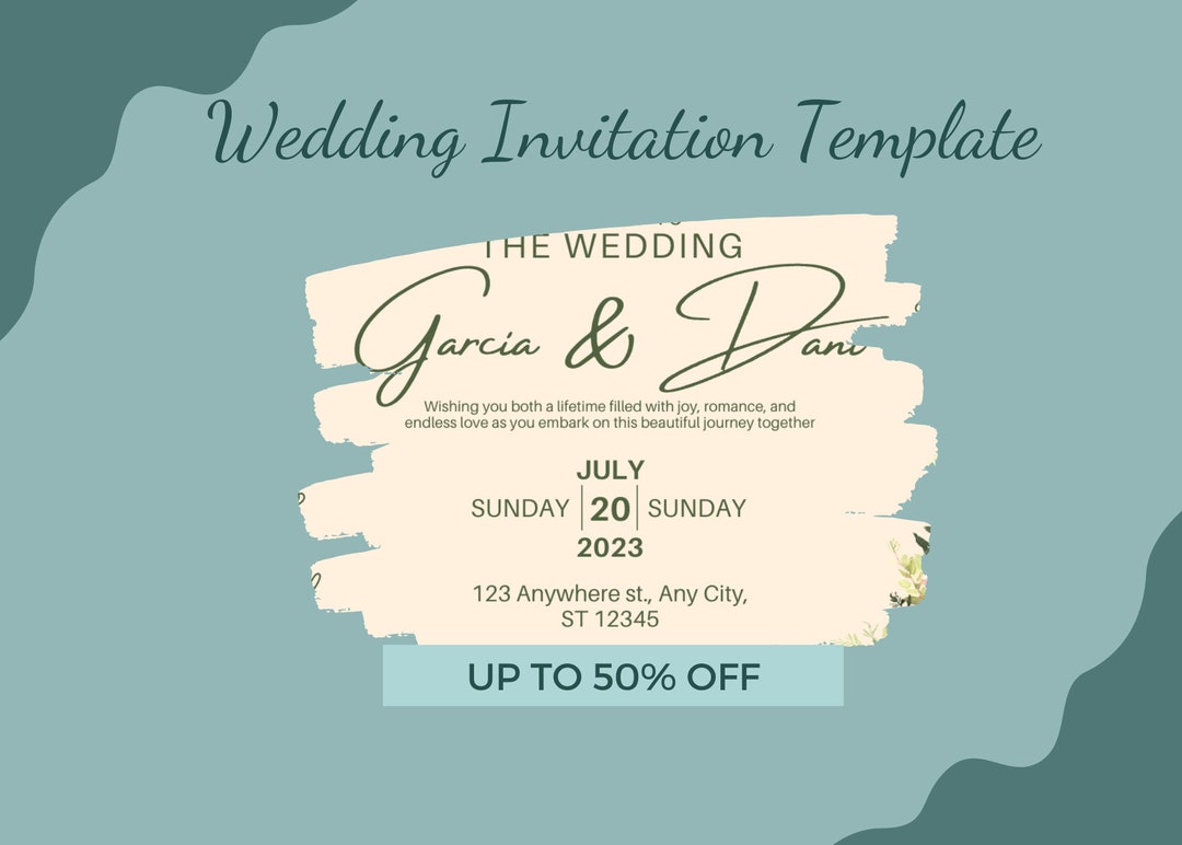 Elegant Digital Wedding Invitation Suite Printable, Customizable and ...