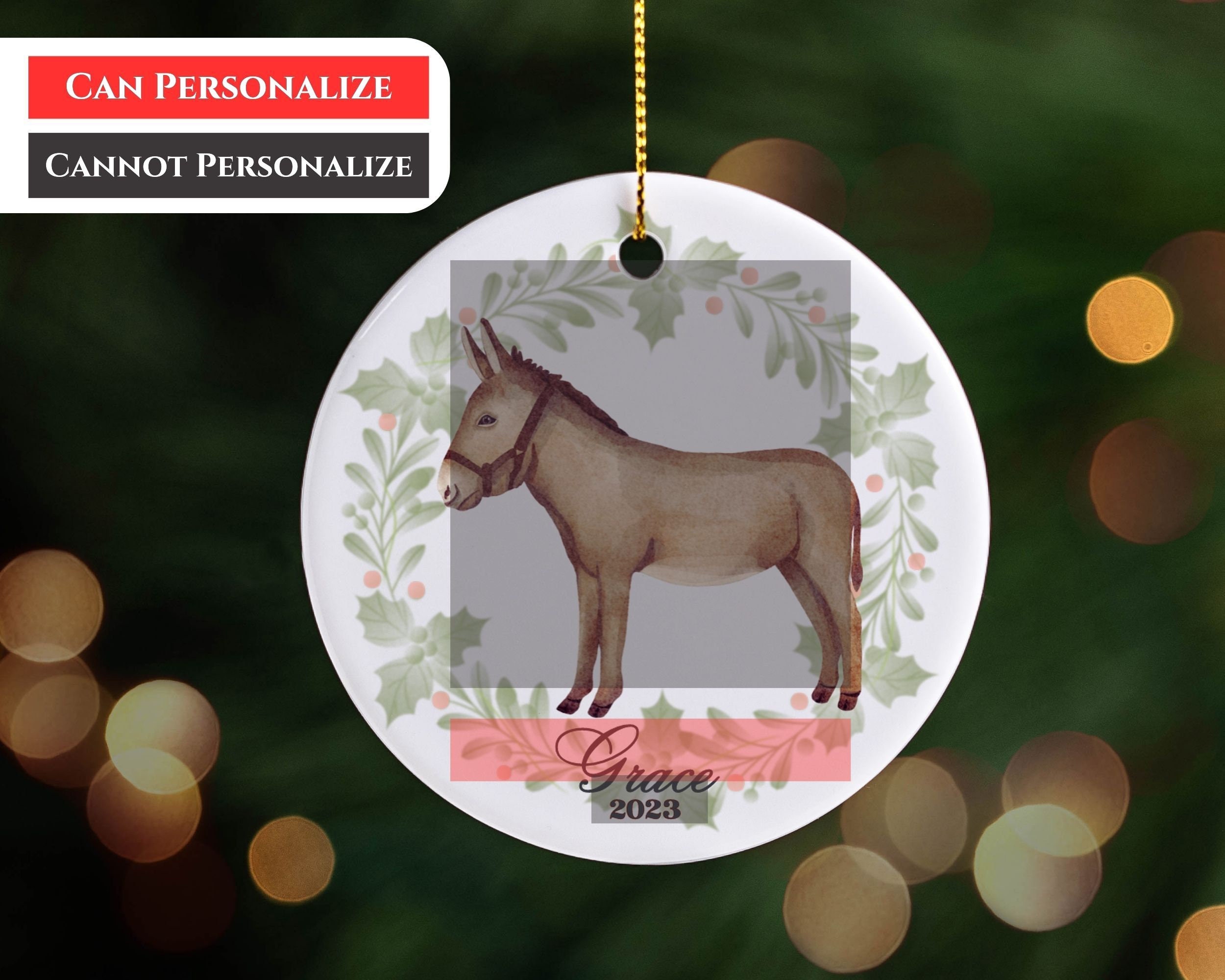 Donkey Farm Ornament Farmhouse Custom Christmas Gift Donkey Mom ...