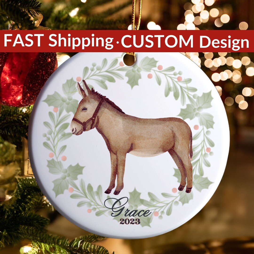 Donkey Farm Ornament Farmhouse Custom Christmas Gift Donkey Mom ...