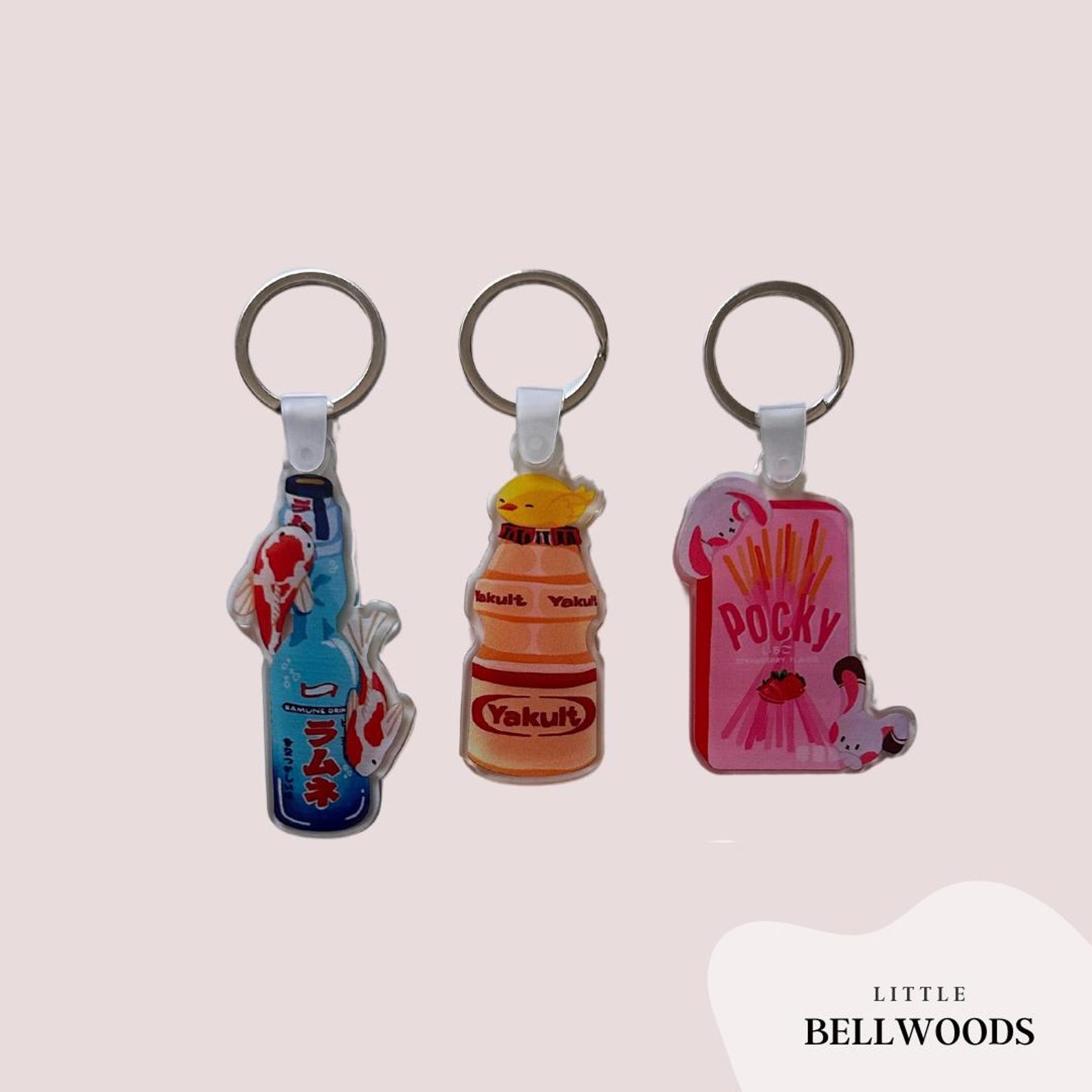 Kawaii Keychains | Asian Snack and Drink Keychain | Ramune, Cup Noodles ...