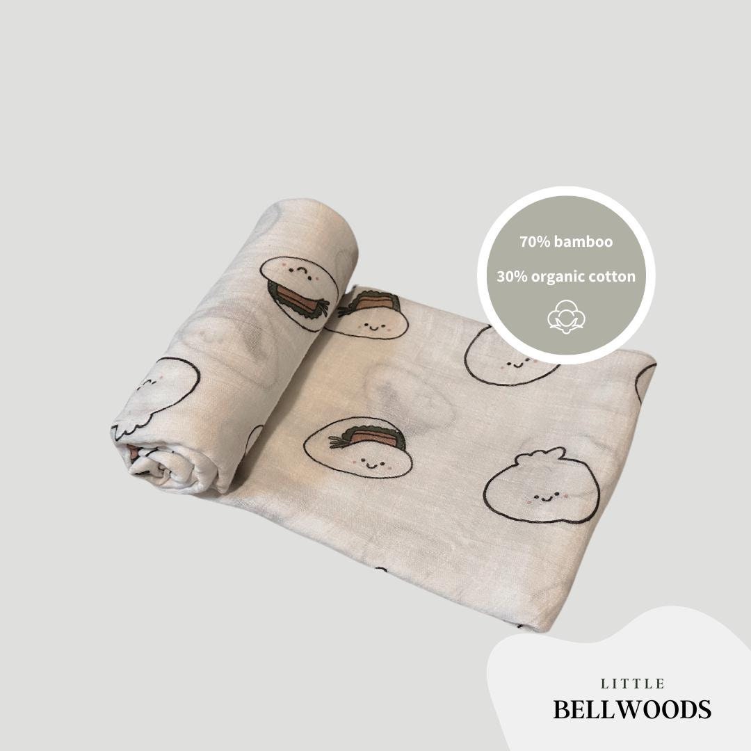 Organic Cotton Muslin Bamboo Baby Swaddle Wrap Blanket Multi-use ...