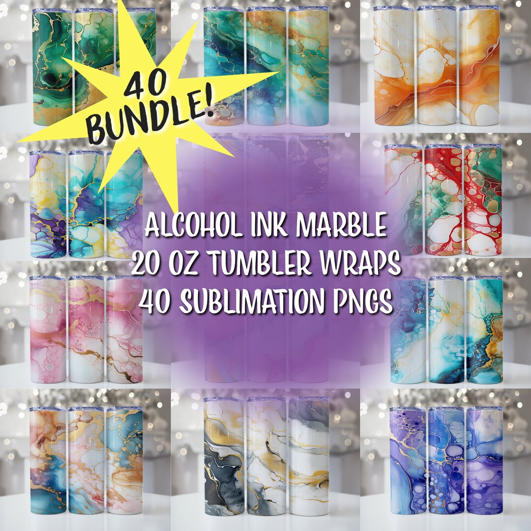 Alcohol Ink Style Marble Sublimation Tumbler Wraps 40 Image - Etsy