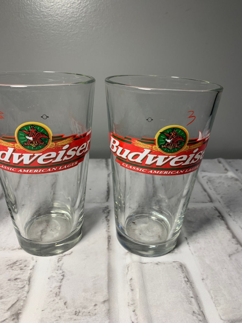 Vintage Budweiser Classic American Lager Beer Pint Set of Glasses - Etsy