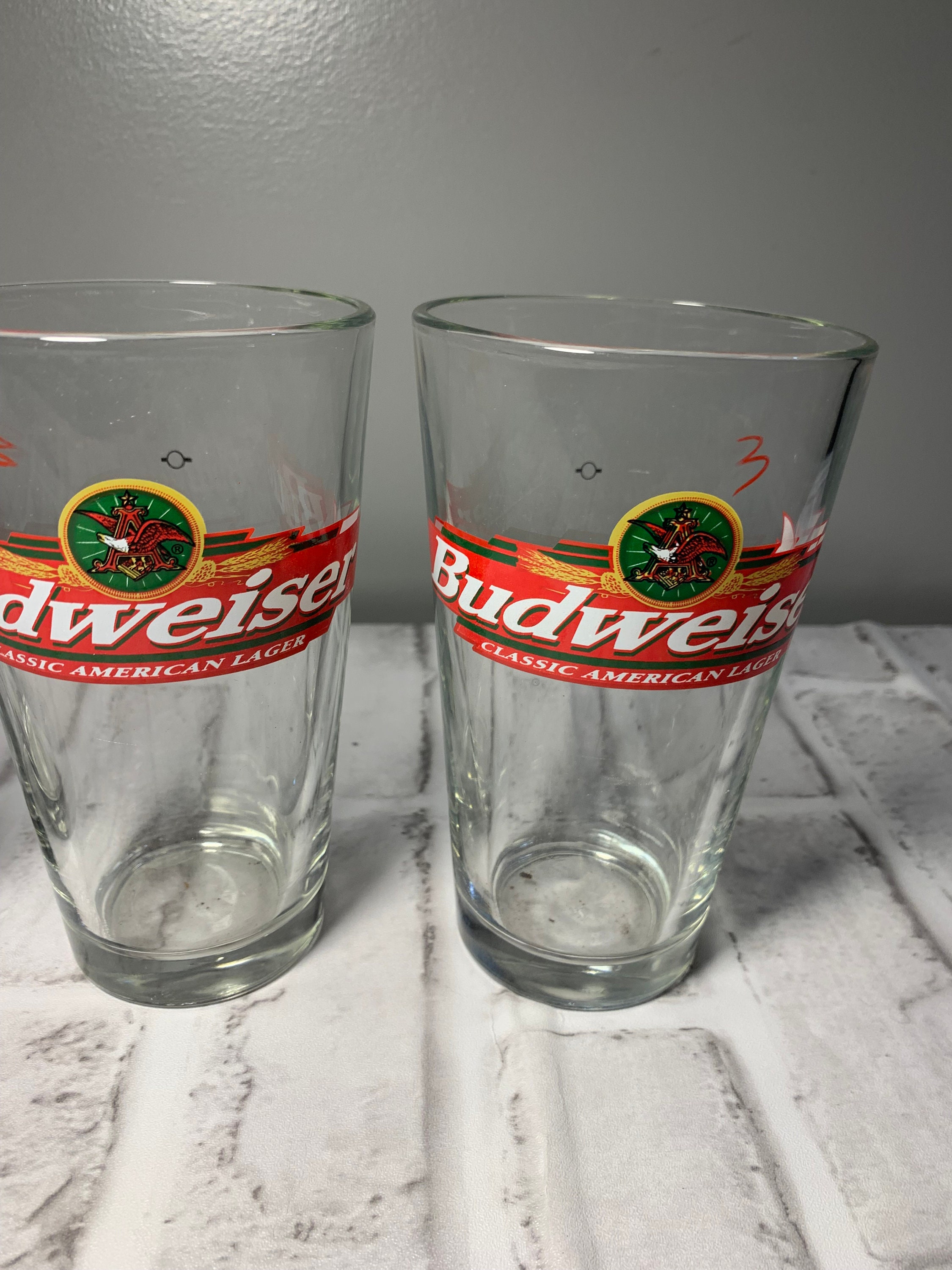 Vintage Budweiser Classic American Lager Beer Pint Set of Glasses - Etsy