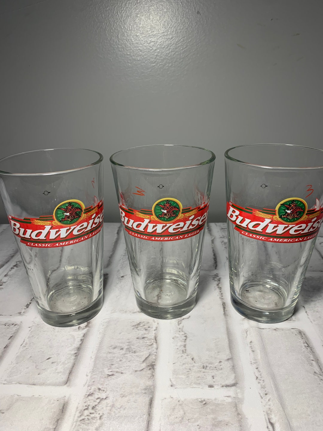 Vintage Budweiser Classic American Lager Beer Pint Set of Glasses - Etsy