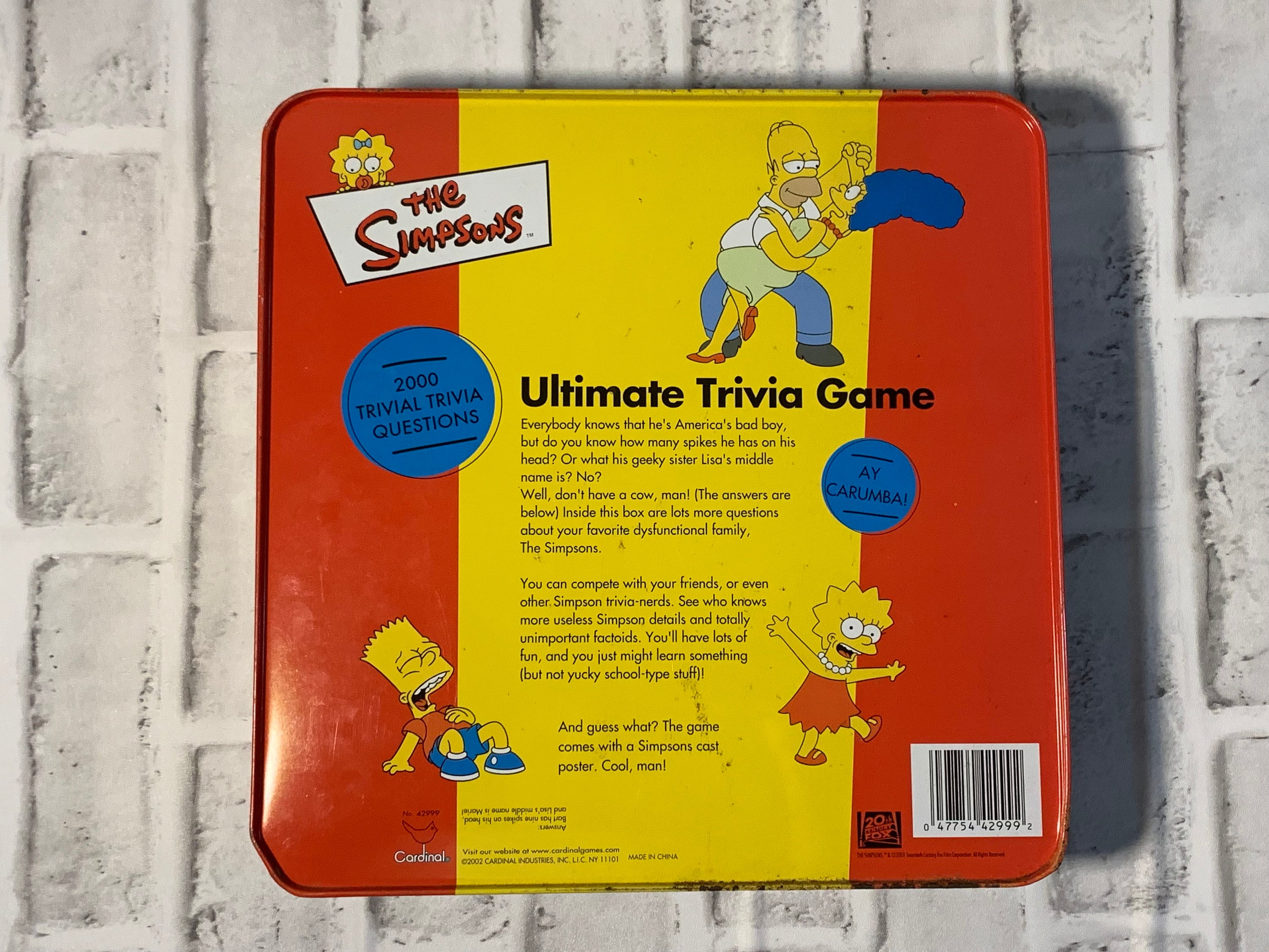 Vintage 2002 The Simpsons Trivia Game Tin By Cardinalcomplete Set Etsy vintage-2002-the-simpsons-trivia-game-tin-by-cardinalcomplete-set-etsy