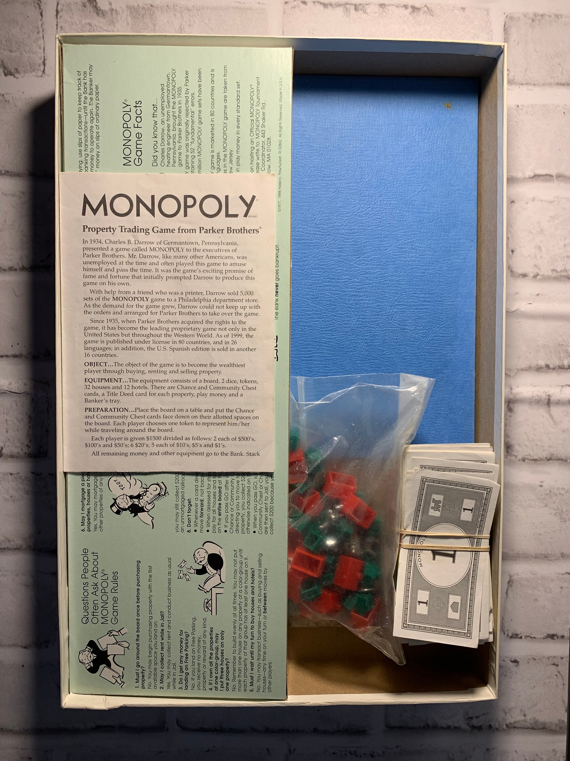 Vintage 1999 Monopoly Parker Brothers - Etsy