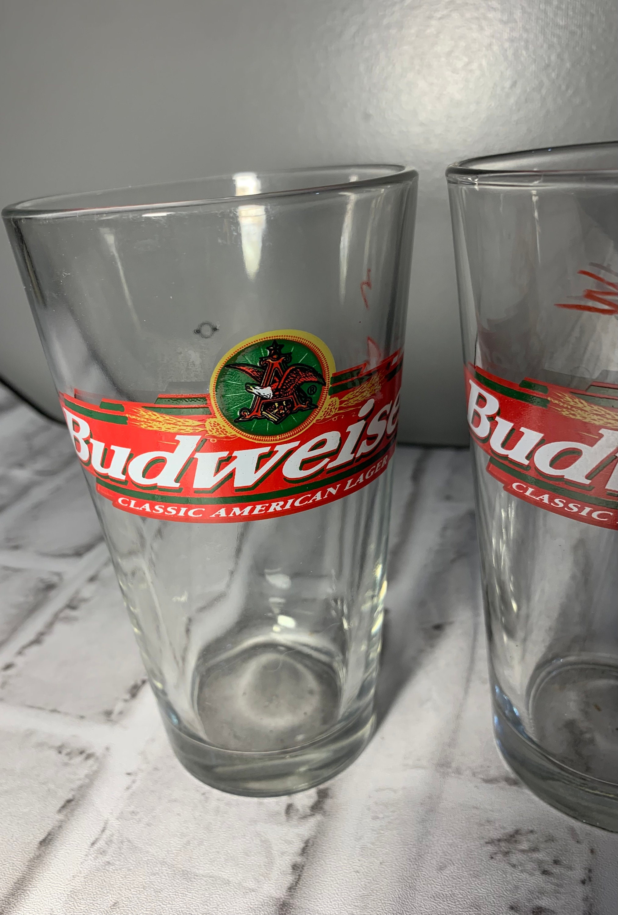 Vintage Budweiser Classic American Lager Beer Pint Set of Glasses - Etsy