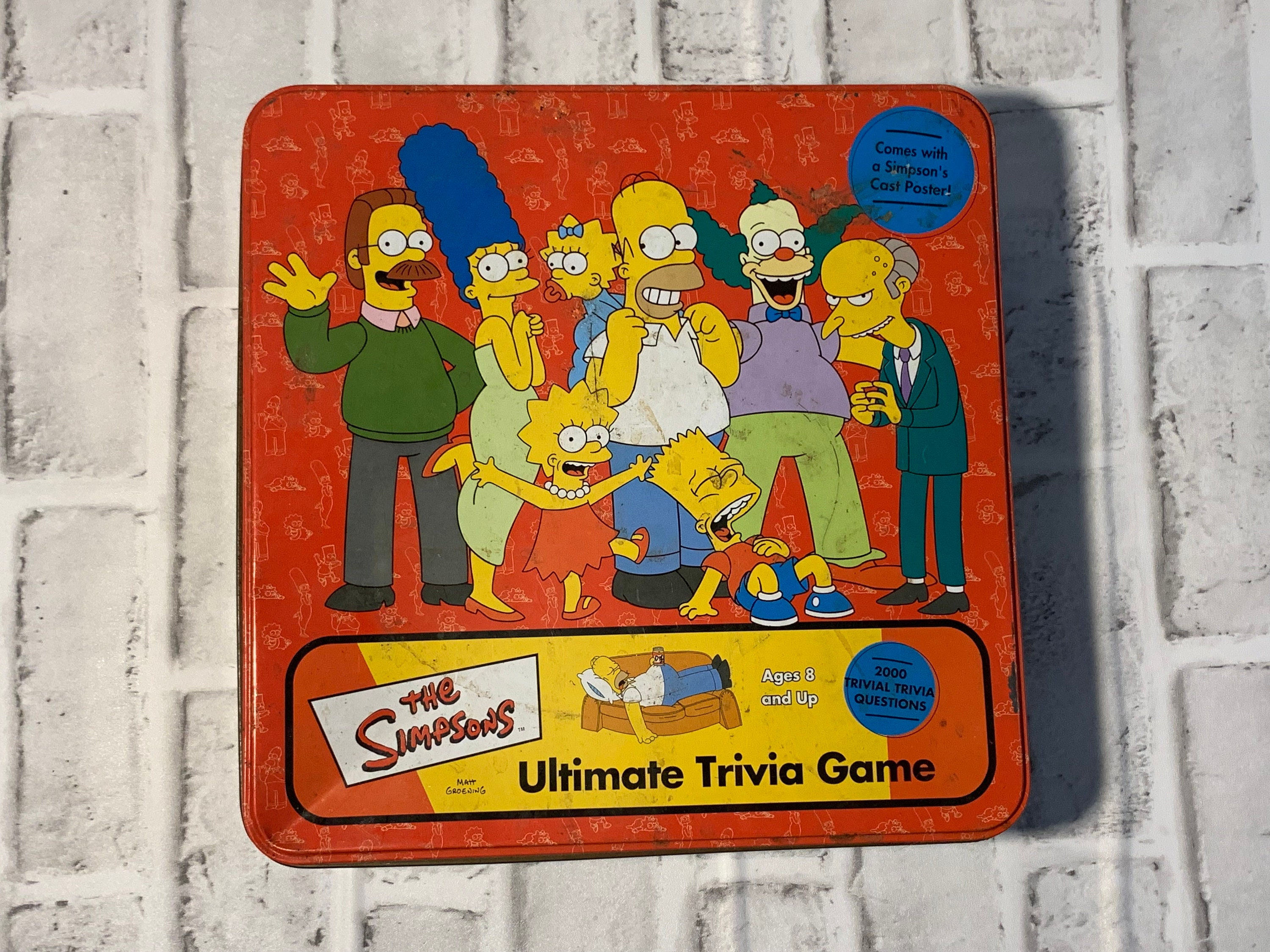 Vintage 2002 the Simpsons Trivia Game Tin by Cardinalcomplete Set - Etsy